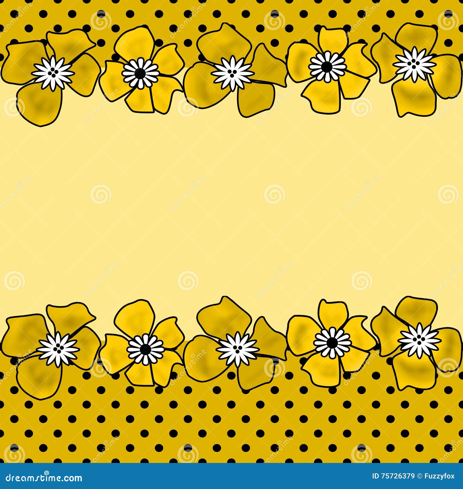 Floral Seamless Pattern with Yellow Kids Flowers Background Stock ...