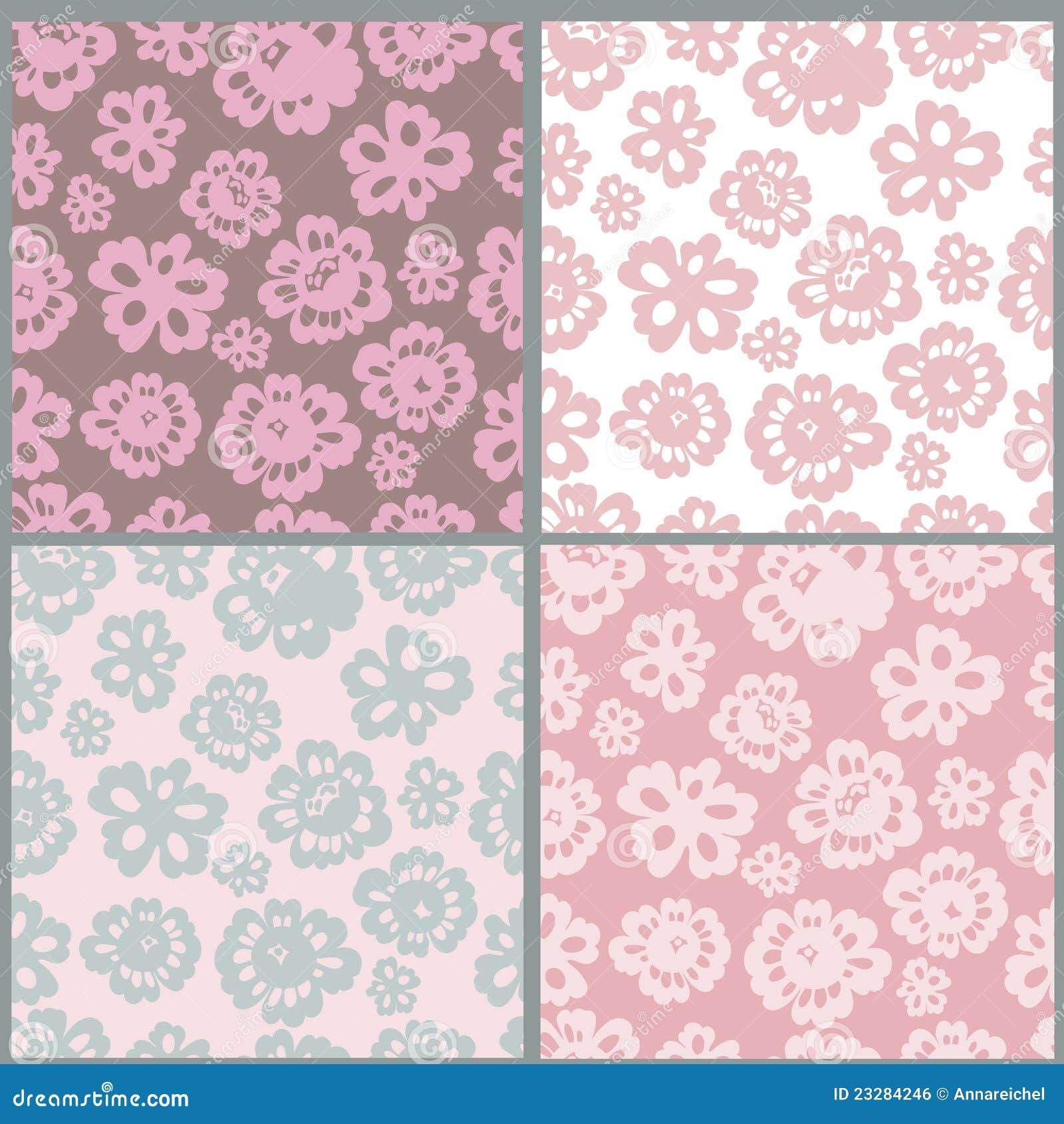 Floral Seamless Patterns Collection Stock Vector - Illustration of ...