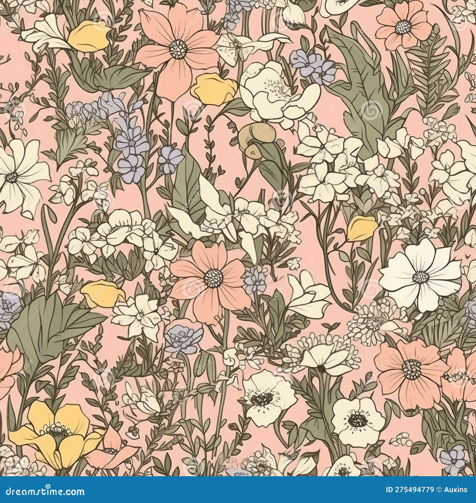 Floral Seamless Patterns Design for Paper, Fabric, Wallpaper Created ...