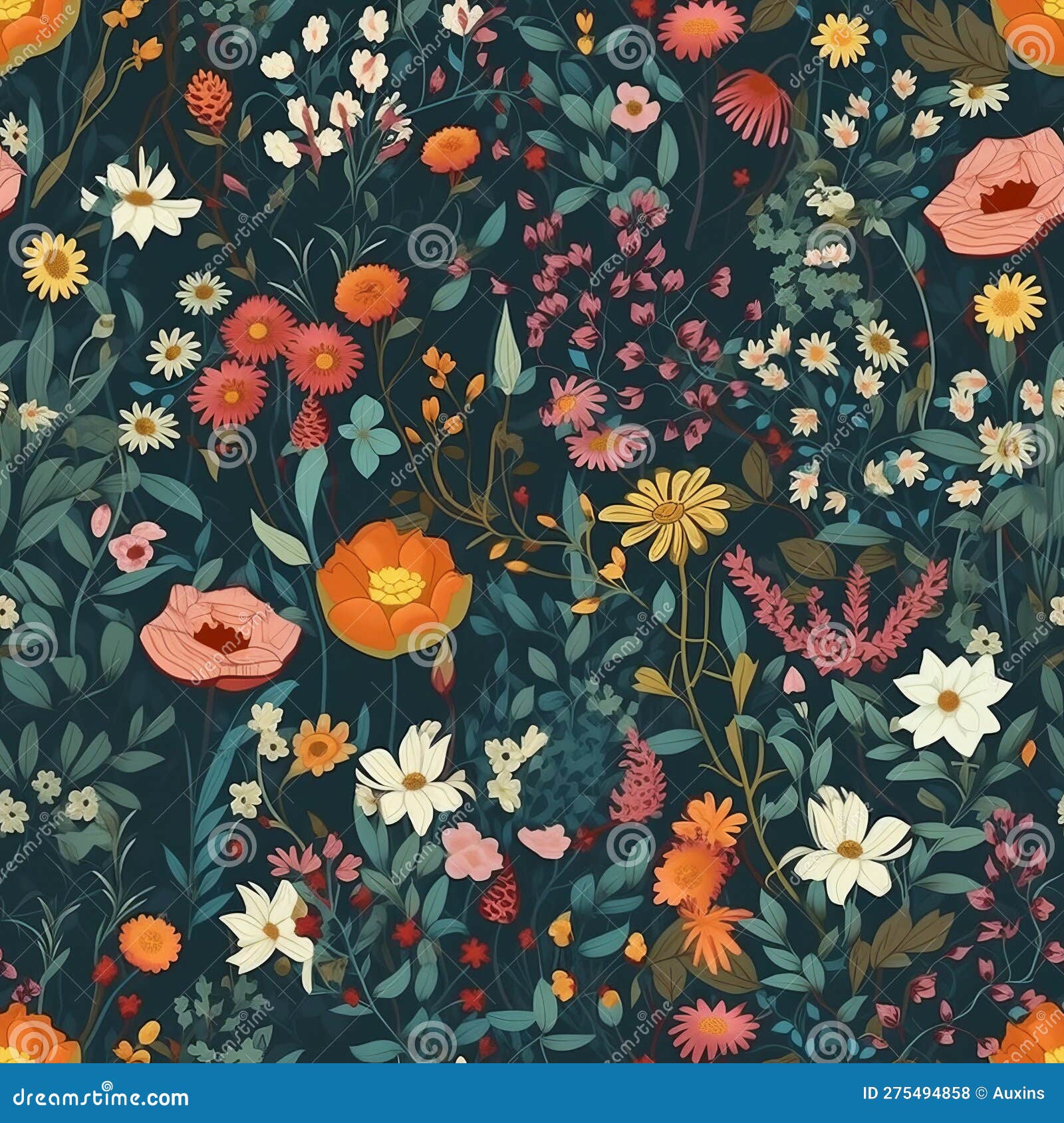 Floral Seamless Patterns Design for Paper, Fabric, Wallpaper Created ...