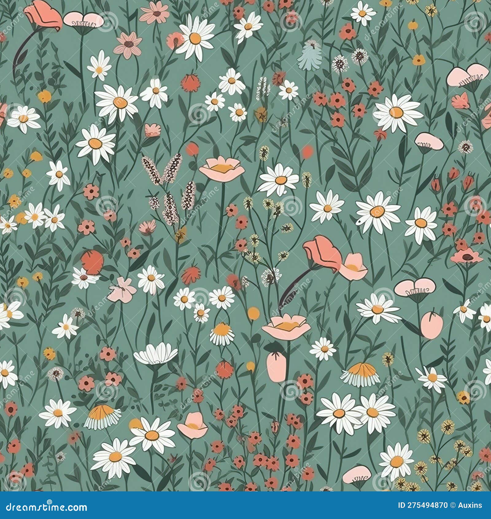 Floral Seamless Patterns Design for Paper, Fabric, Wallpaper Created ...
