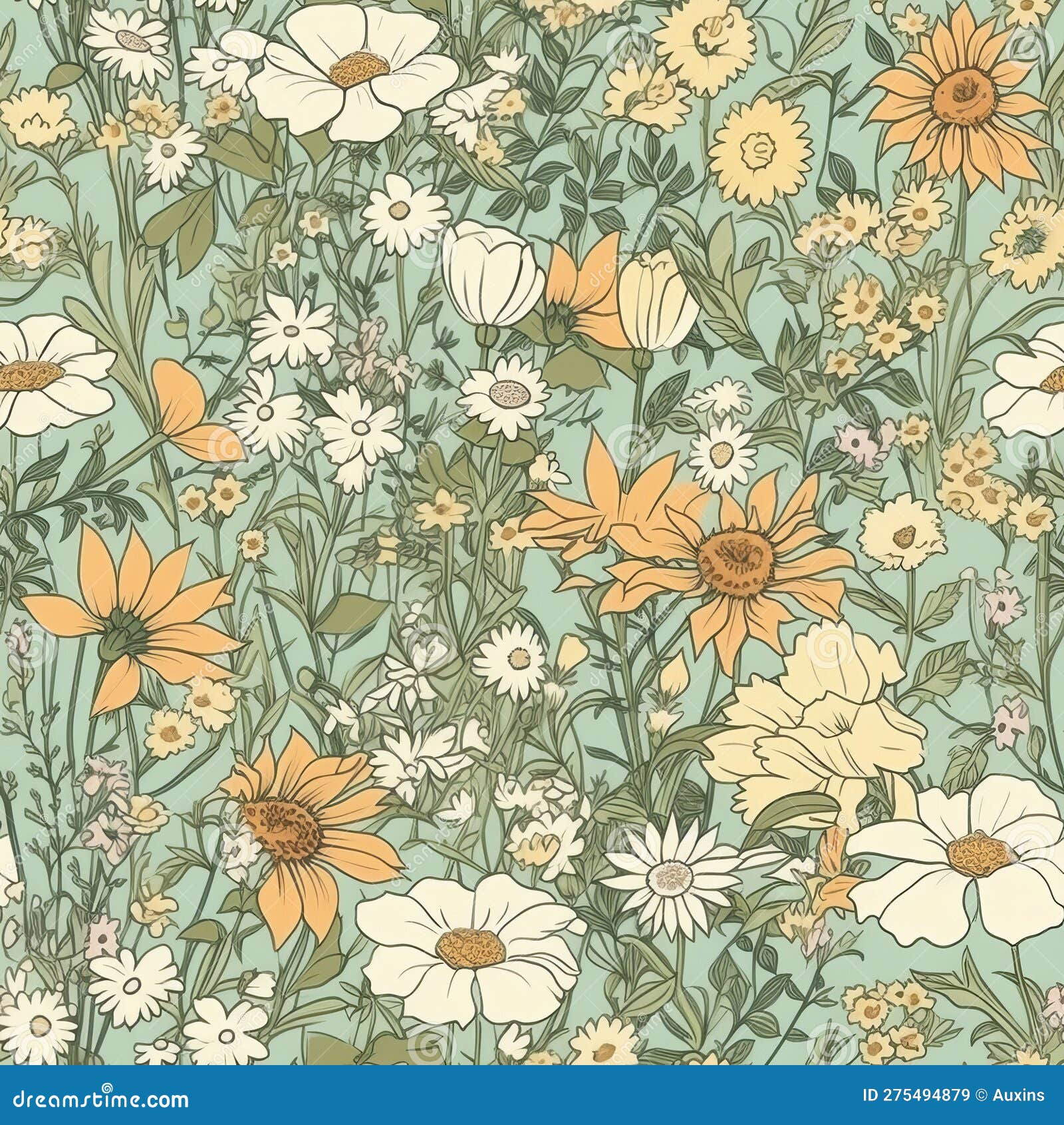 Floral Seamless Patterns Design for Paper, Fabric, Wallpaper Created ...