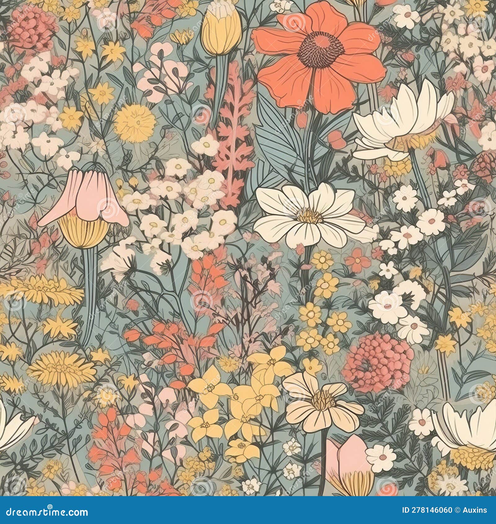 Floral Seamless Patterns Design for Paper, Fabric, Wallpaper Created ...