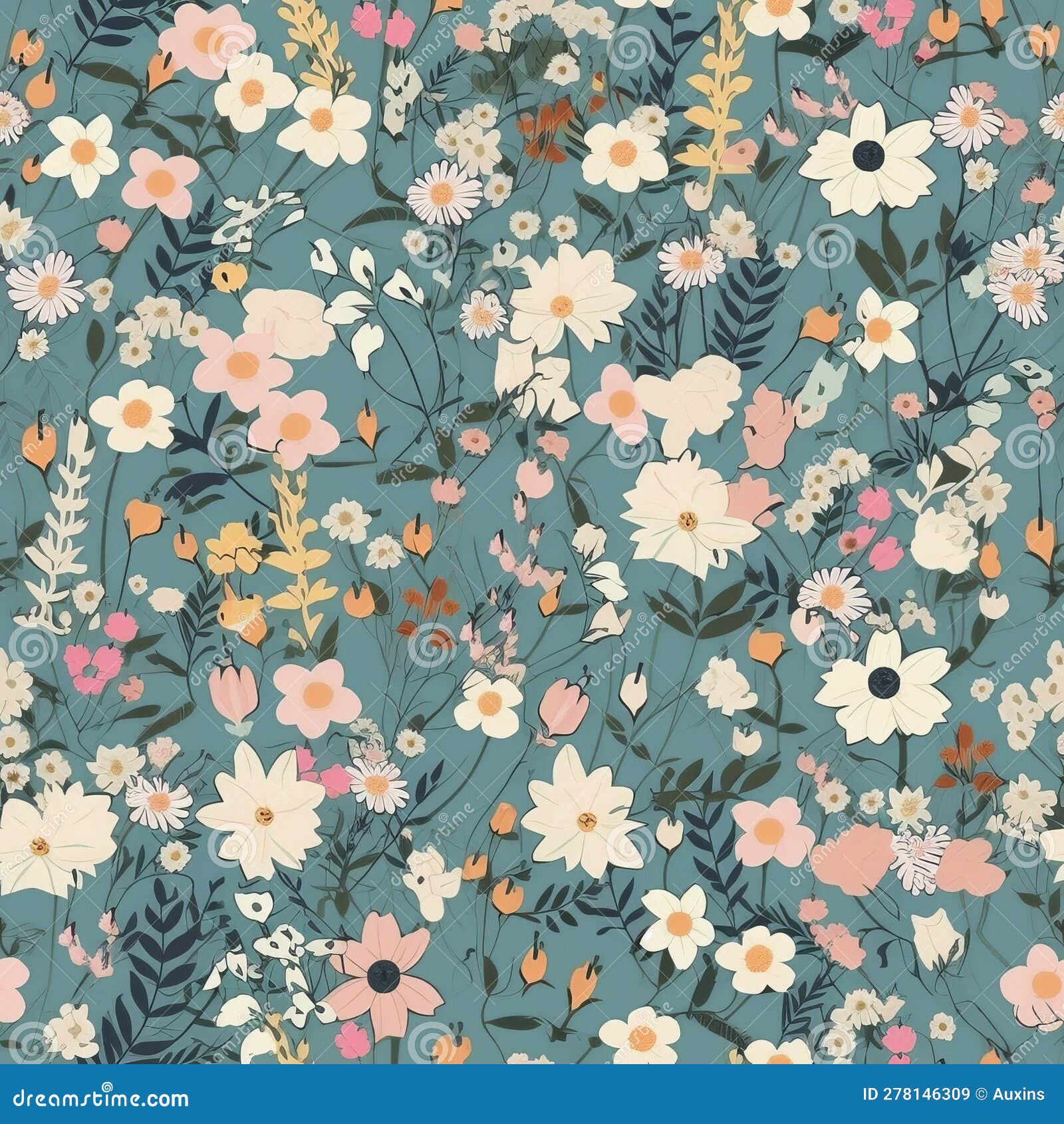 Floral Seamless Patterns Design for Paper, Fabric, Wallpaper Created ...