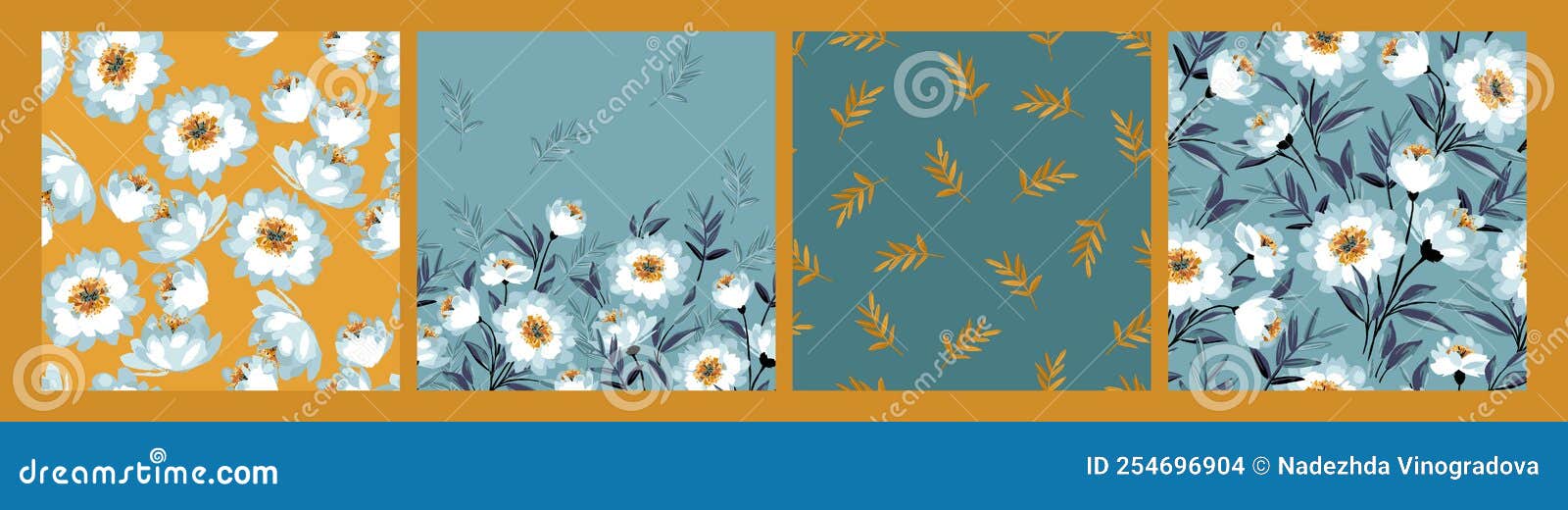 Floral Seamless Patterns. Vector Design for Paper, Cover, Fabric ...