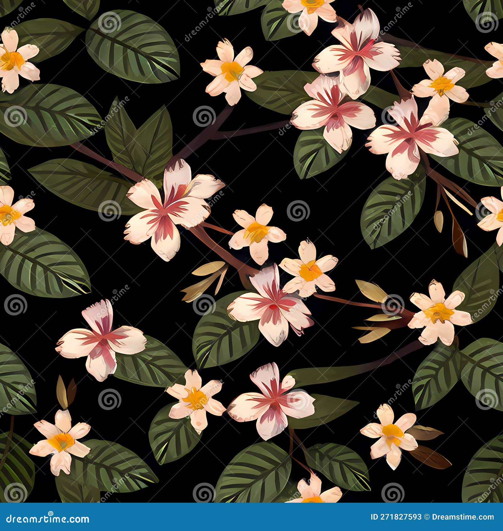 Flowers Repeating Pattern Seamless All Over Print Surface Tile for ...