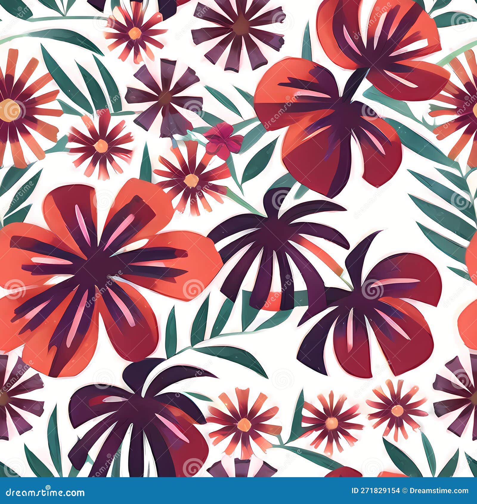 Watercolor Floral Pattern Small Flowers Background Print for Textile ...