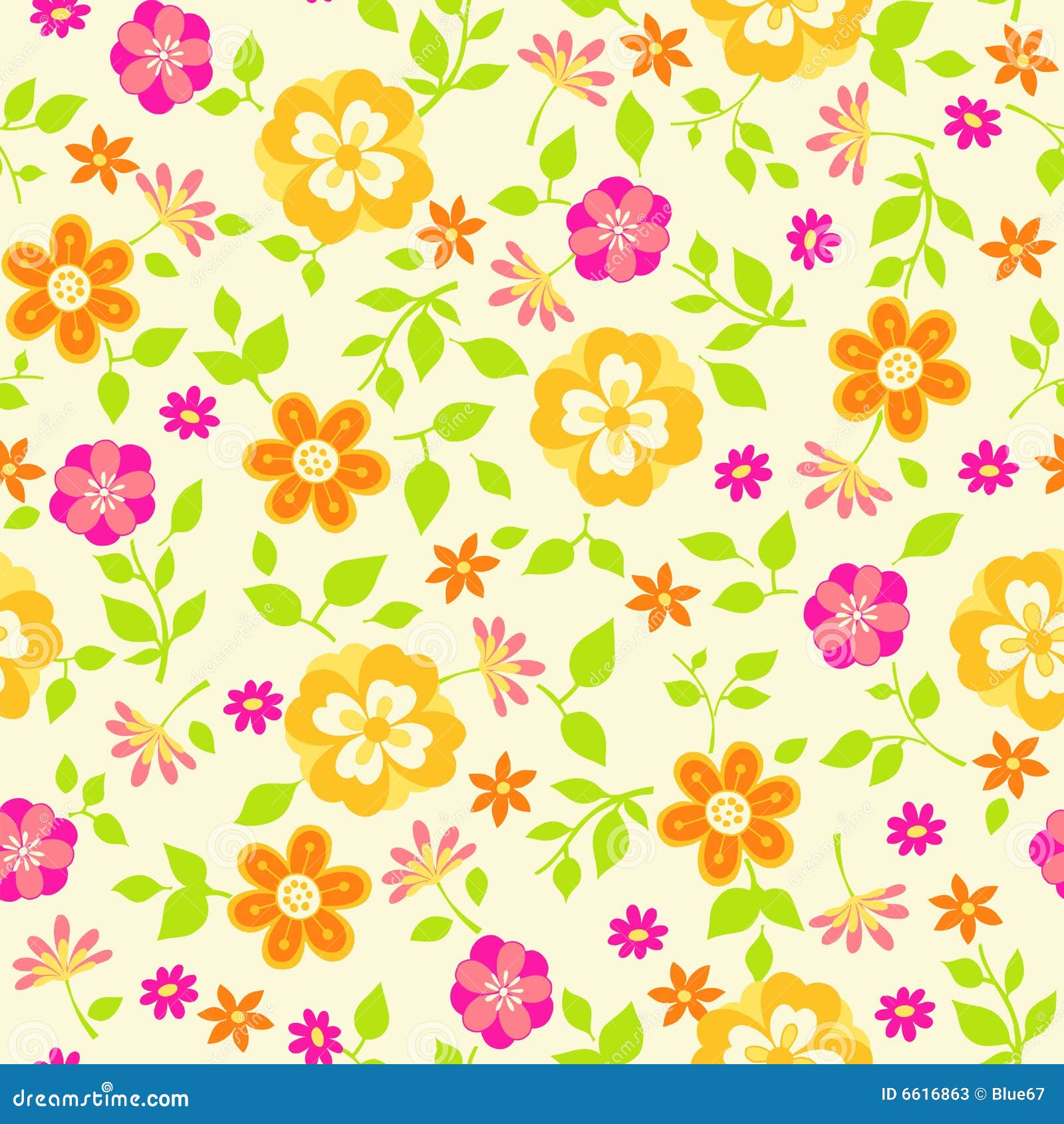 Floral Seamless Repeat Pattern Vector Illustration Stock Vector ...