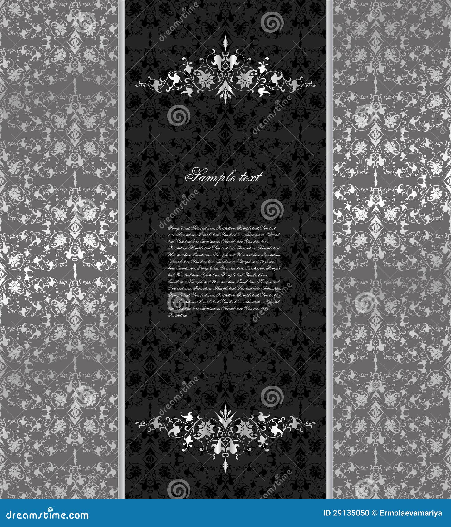 Floral Seamless Silver Background. Vector Stock Vector - Illustration ...