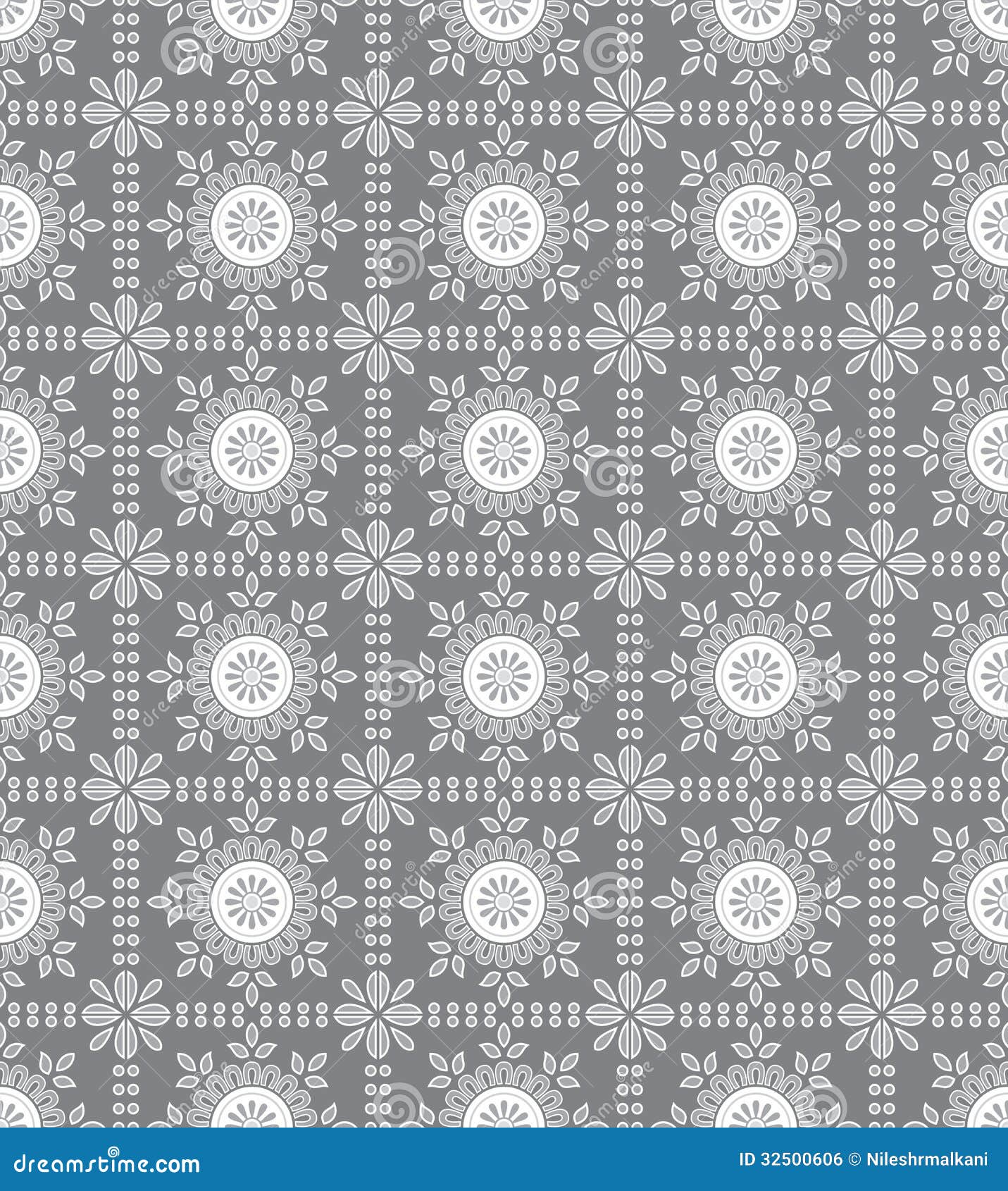 Floral Seamless Silver Wallpaper Stock Vector - Illustration of ornate ...