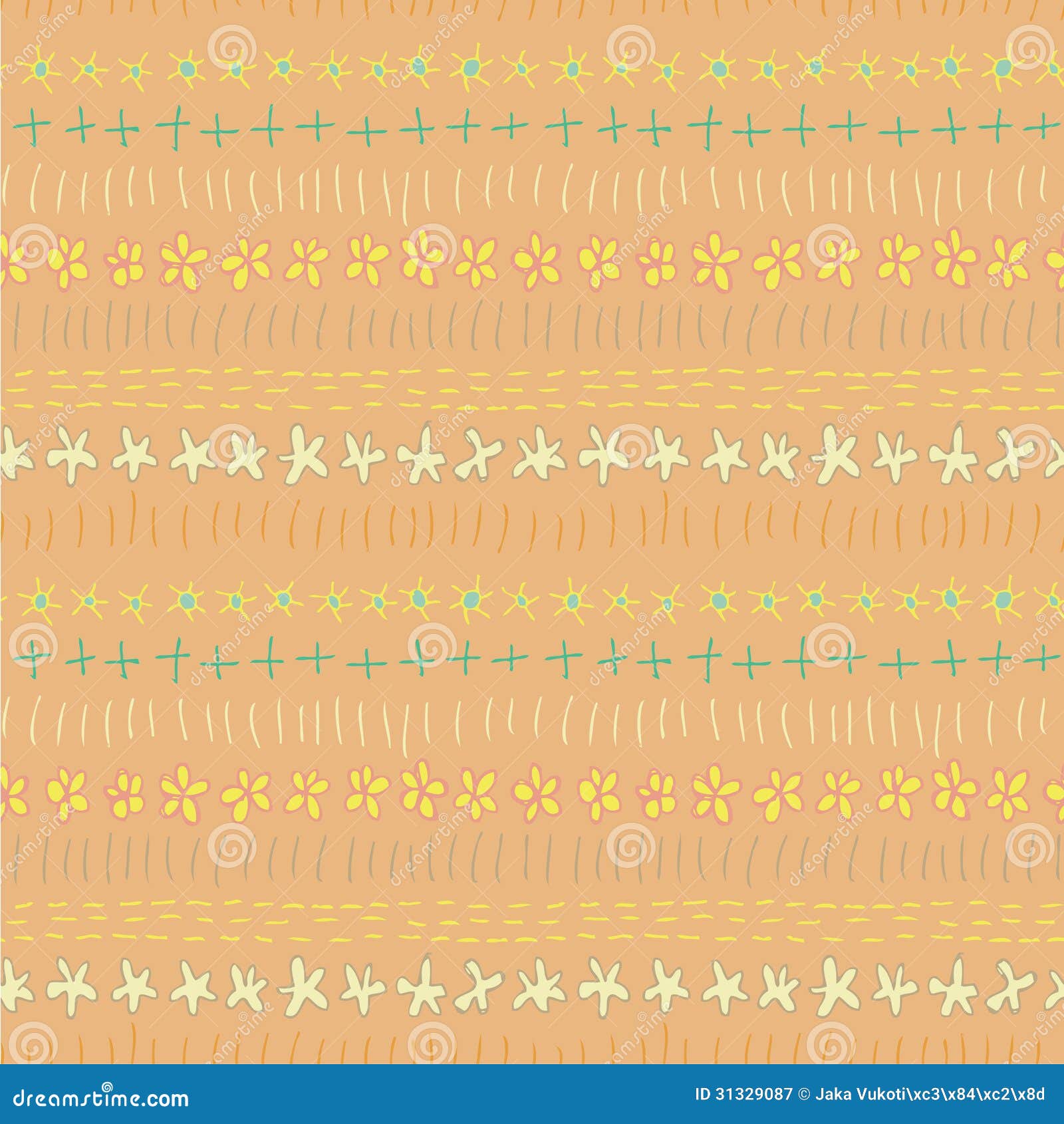 Seamless Strip Of Tropical Flowers And Leaves. Vector Illustration ...