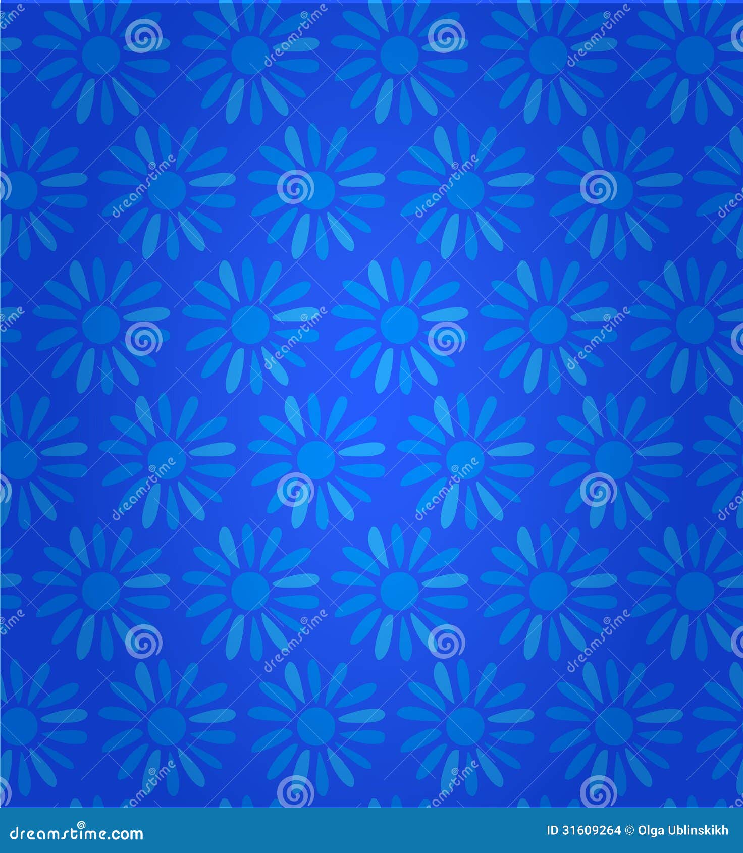 Floral Seamless Texture Background with Flowers Ornate Blue Pattern ...
