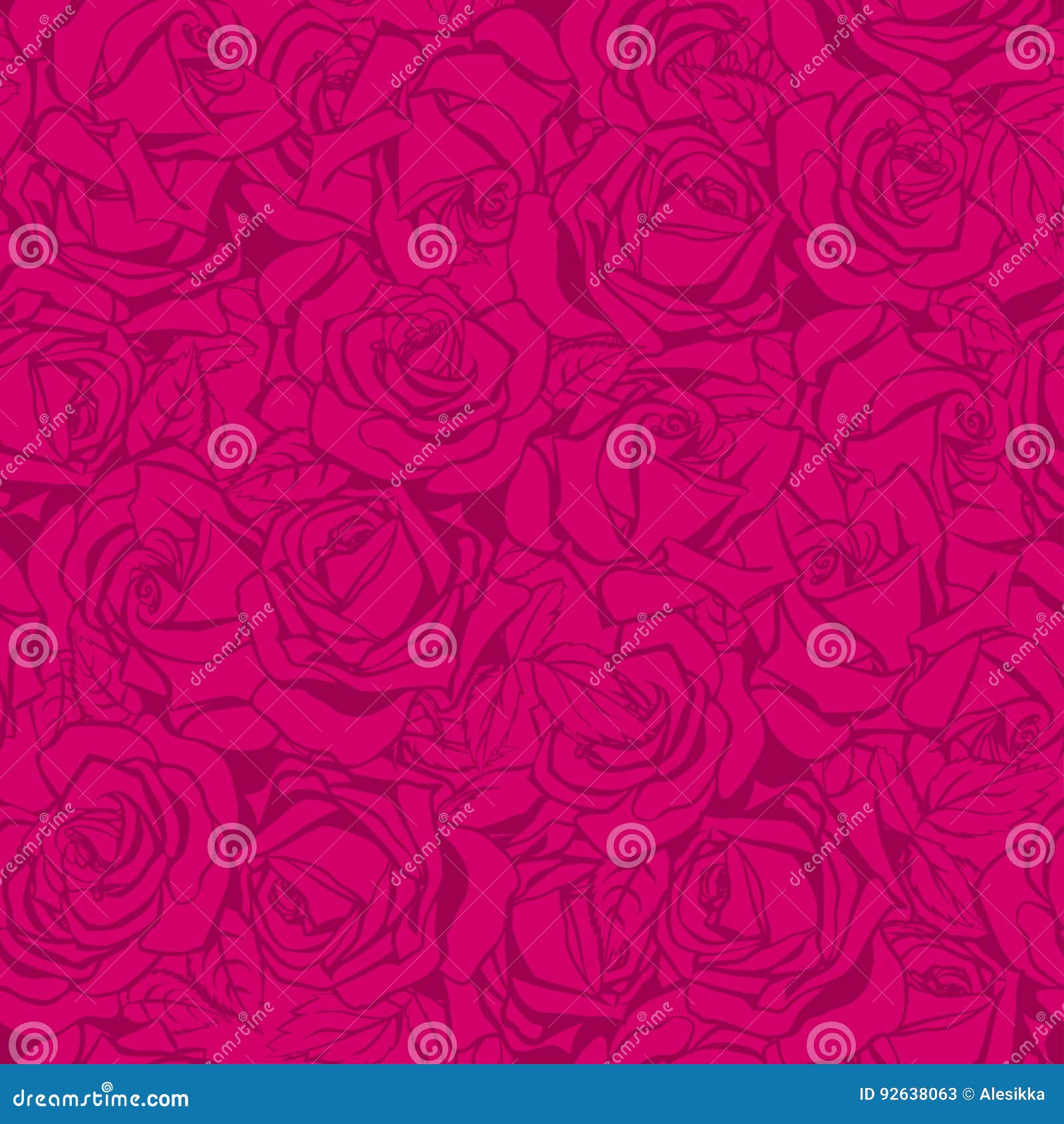 Floral Seamless Texture with Roses. Stock Illustration - Illustration ...