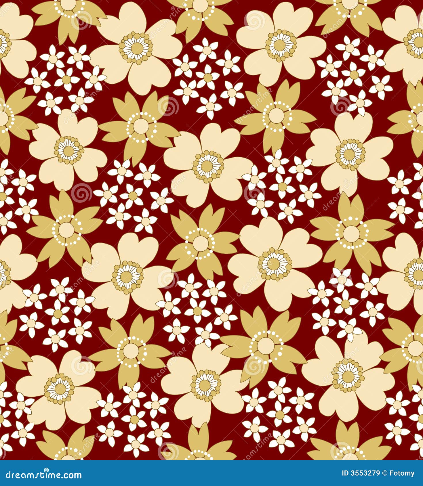 Floral Seamless Tiled Pattern Stock Vector - Illustration of design ...