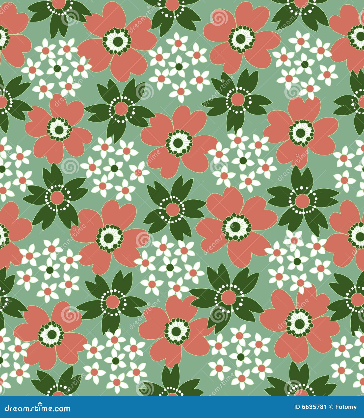 Floral Seamless Tiled Pattern Stock Vector - Illustration of element ...