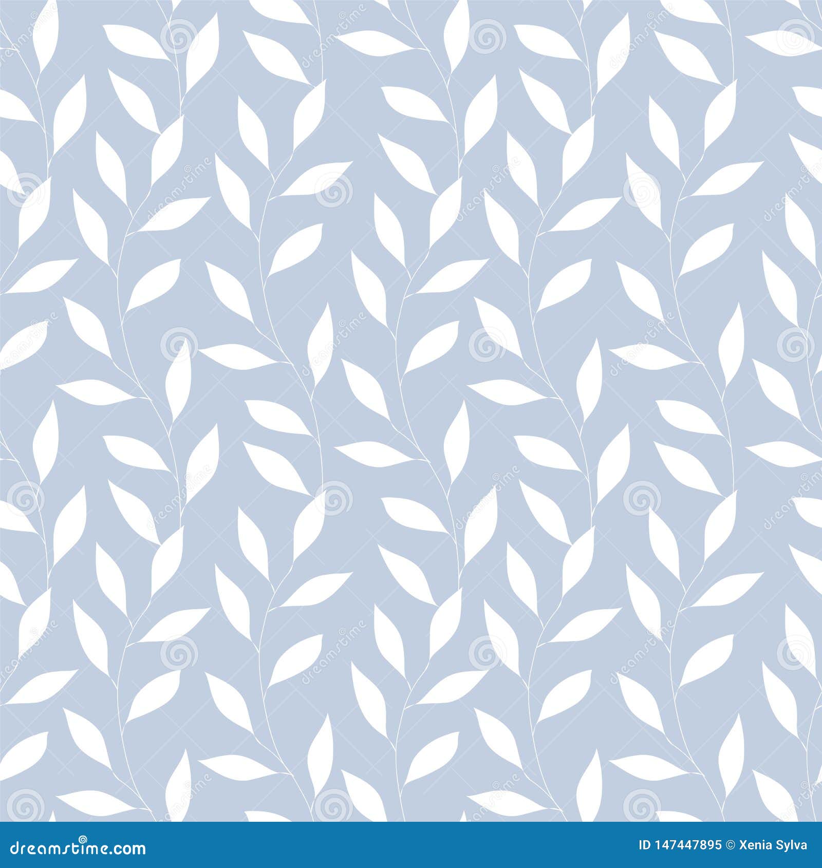 Floral Seamless Vector Pattern with Simple Branches. Stock Vector ...