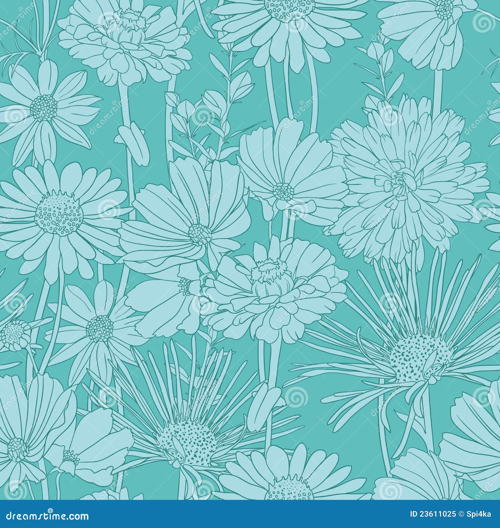 Floral seamless wallpaper stock vector. Illustration of element - 23611025