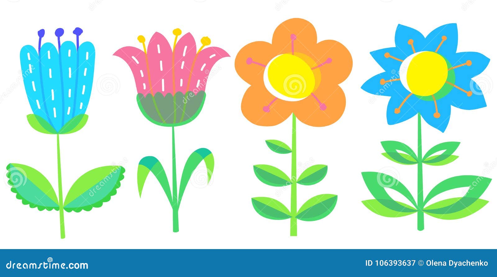 Floral Set with Tranparency Elements.Design Elements with Abstract ...