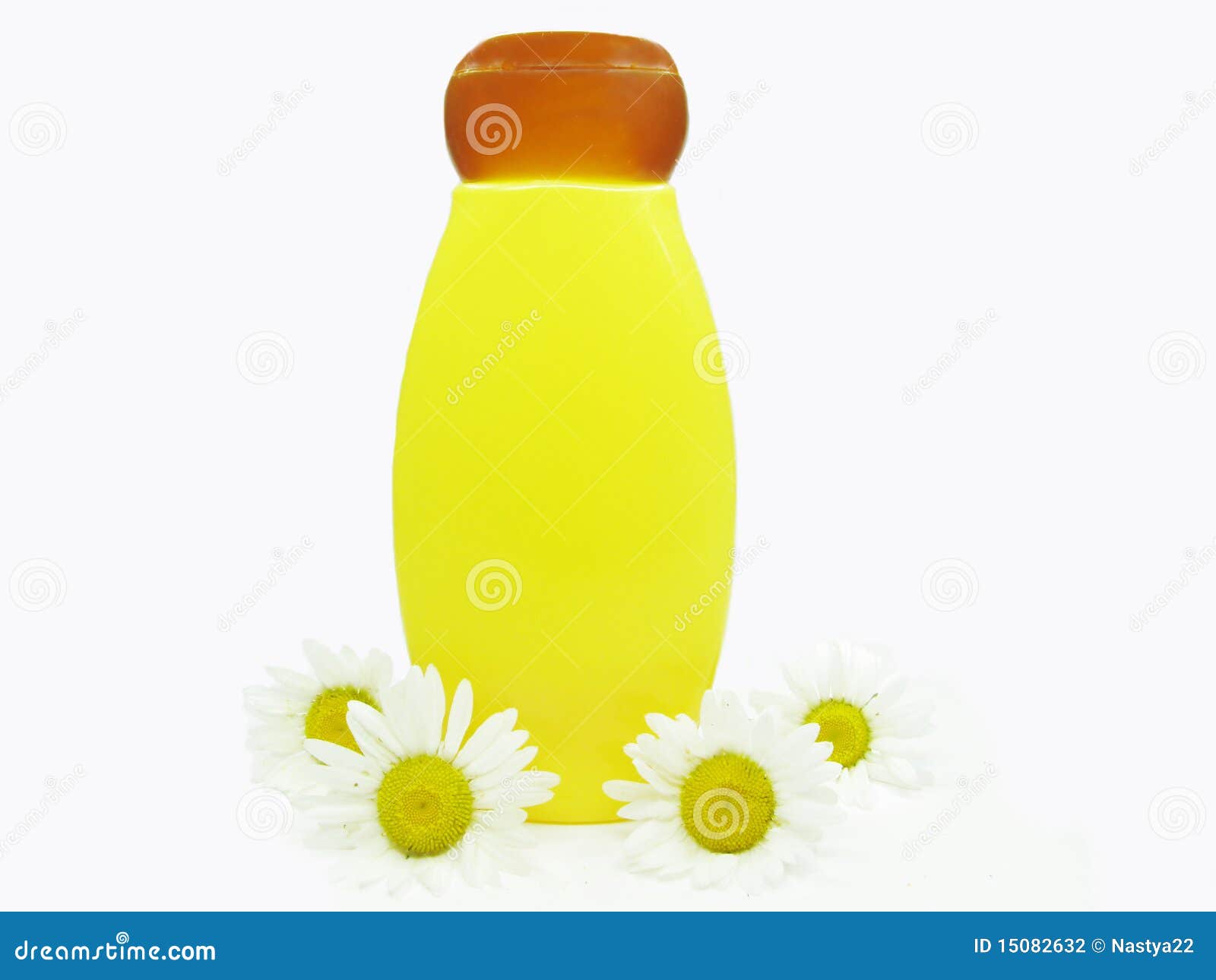 Floral Shampoo Bottle with Daisy Stock Photo - Image of cosmetics ...