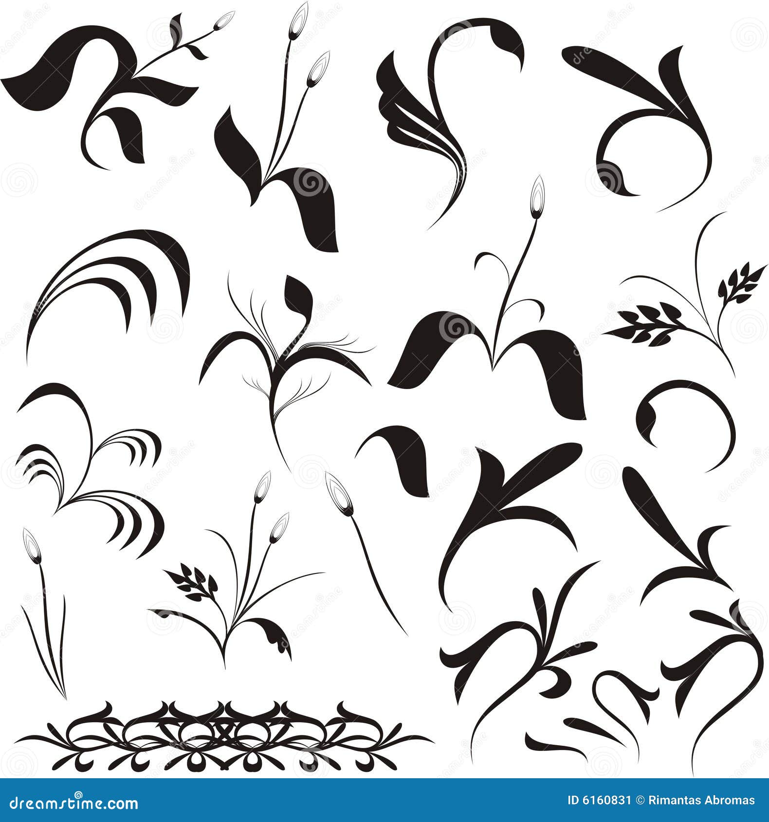 Floral shapes stock vector. Illustration of clip, shapes - 6160831