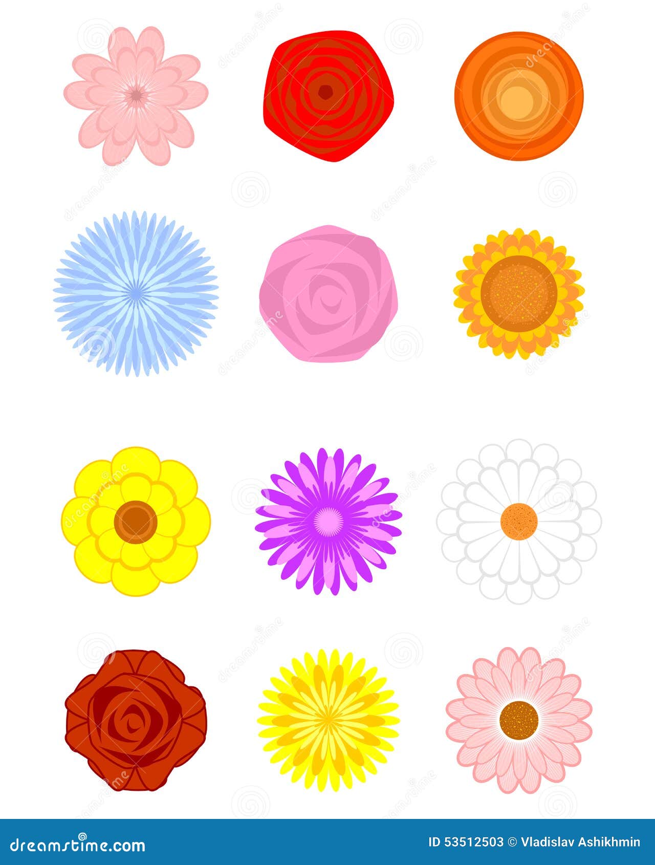Floral shapes set stock vector. Illustration of shape - 53512503