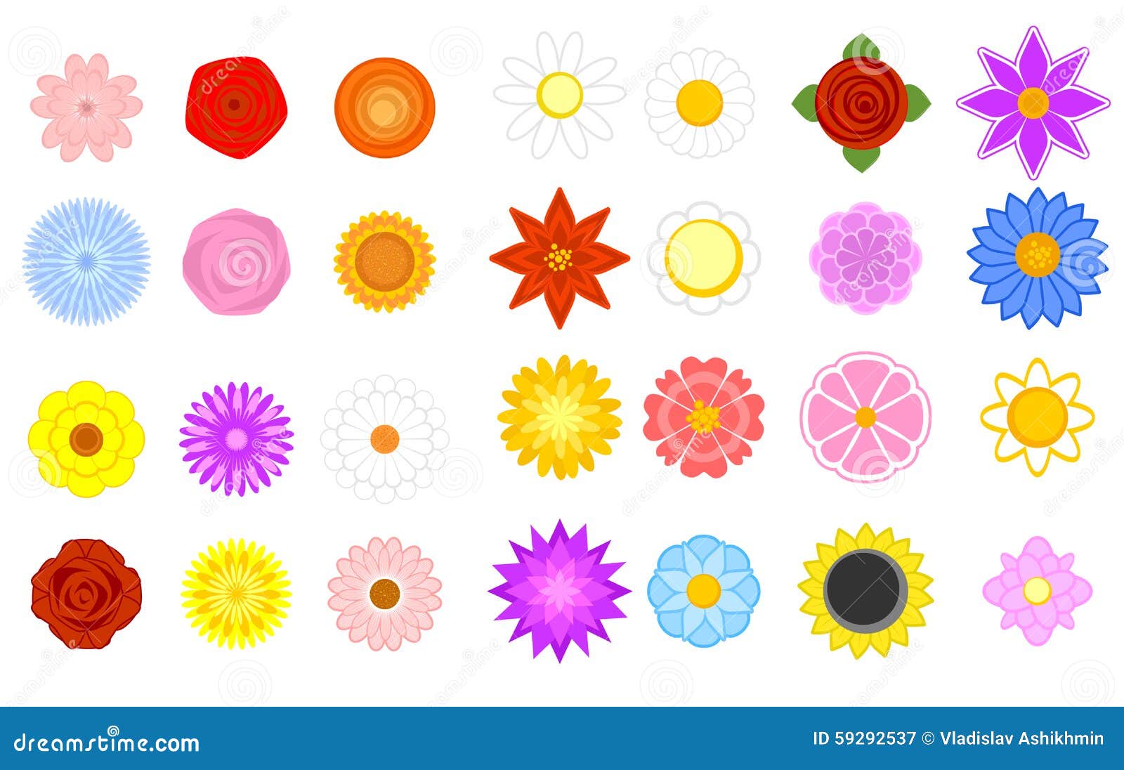 Floral shapes set stock vector. Illustration of color - 59292537