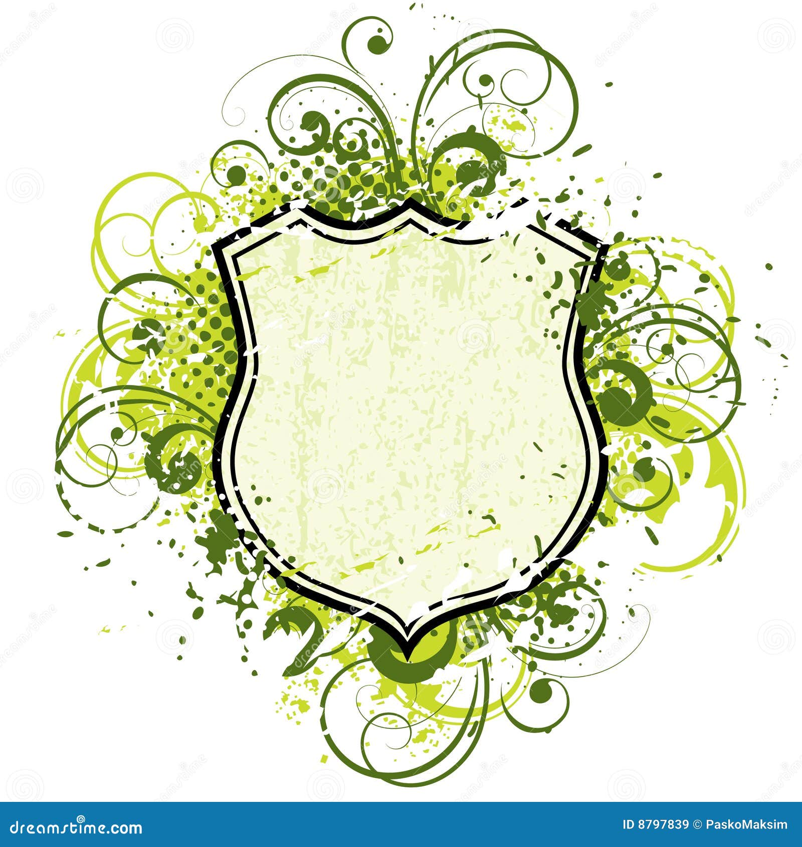 Floral Shield stock vector. Illustration of graphic, emblem - 8797839