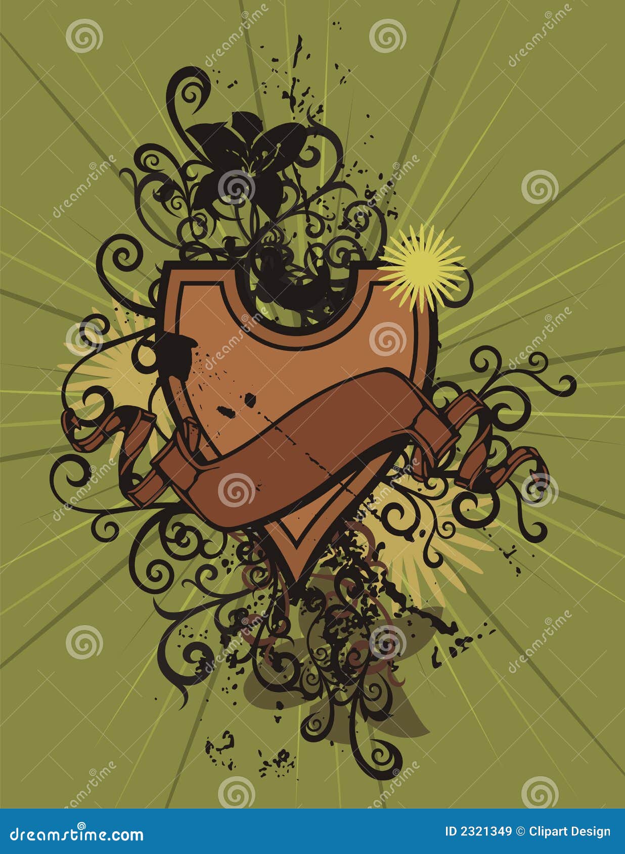 Floral shield background stock vector. Illustration of classical - 2321349