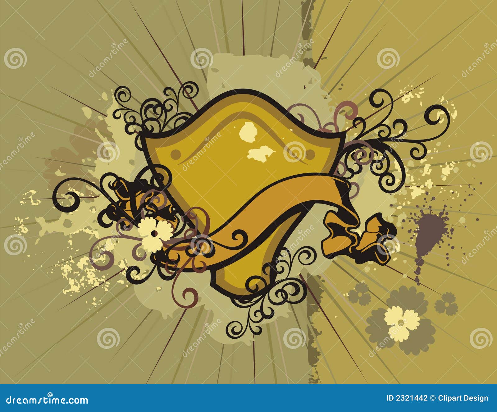 Floral shield background stock vector. Illustration of antique - 2321442