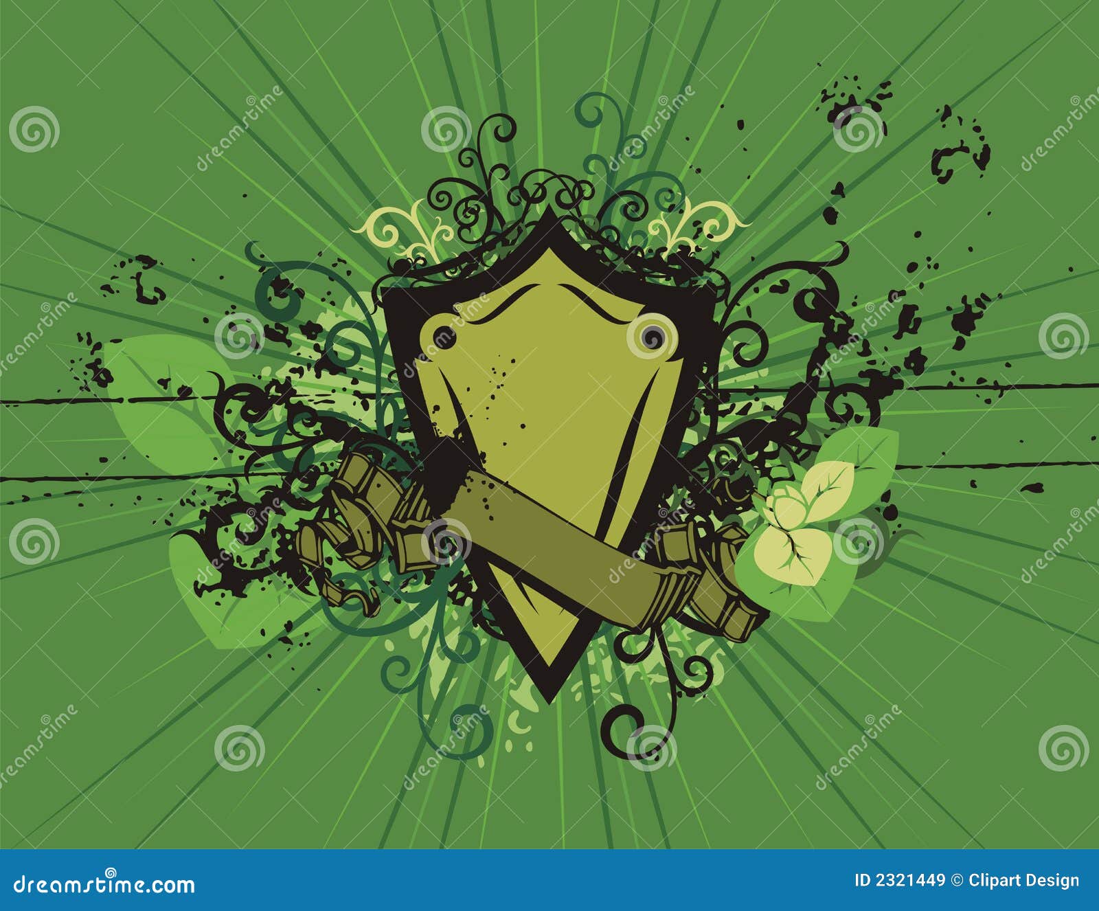 Floral shield background stock vector. Illustration of retro - 2321449