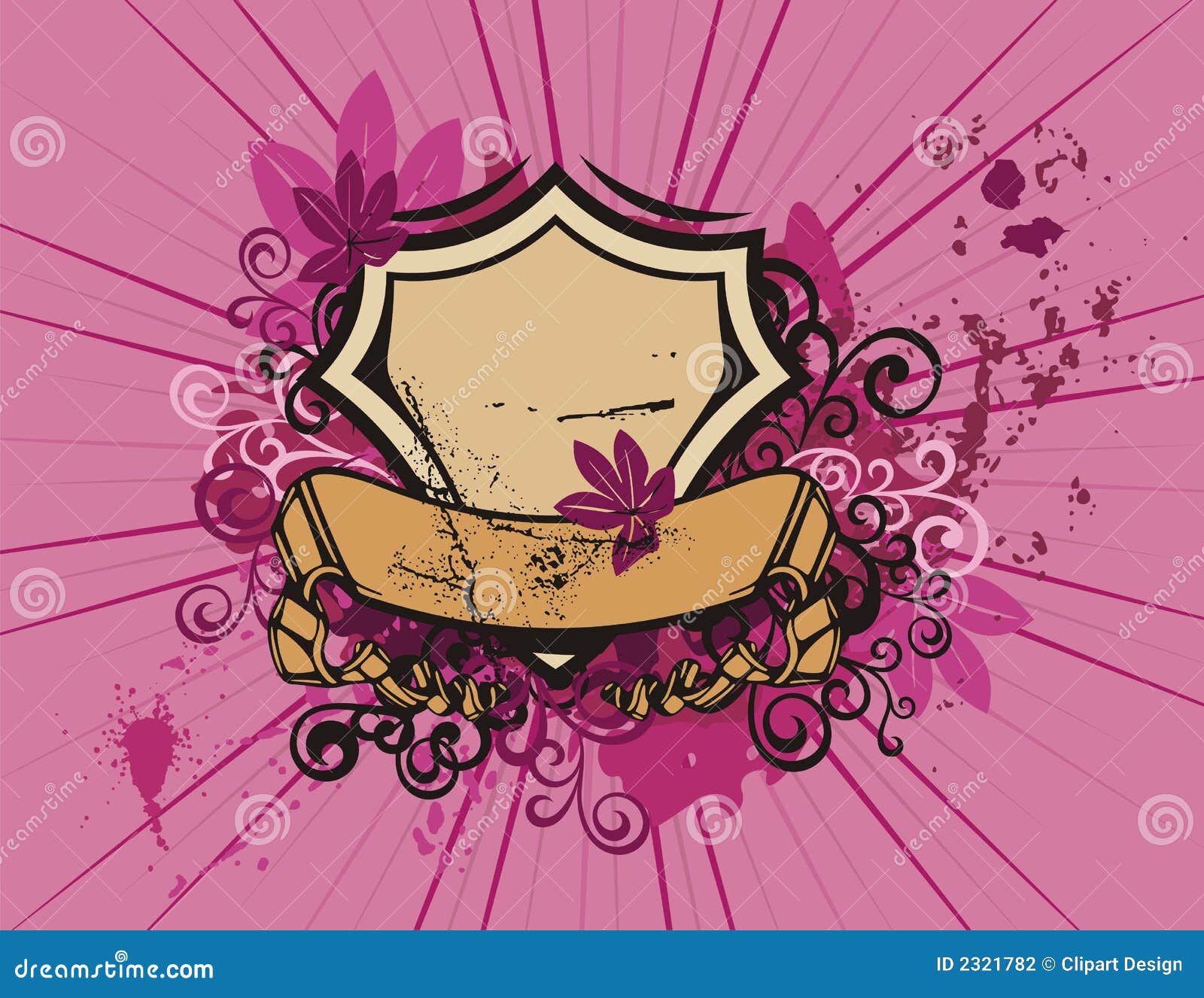 Floral shield background stock vector. Illustration of blemish - 2321782