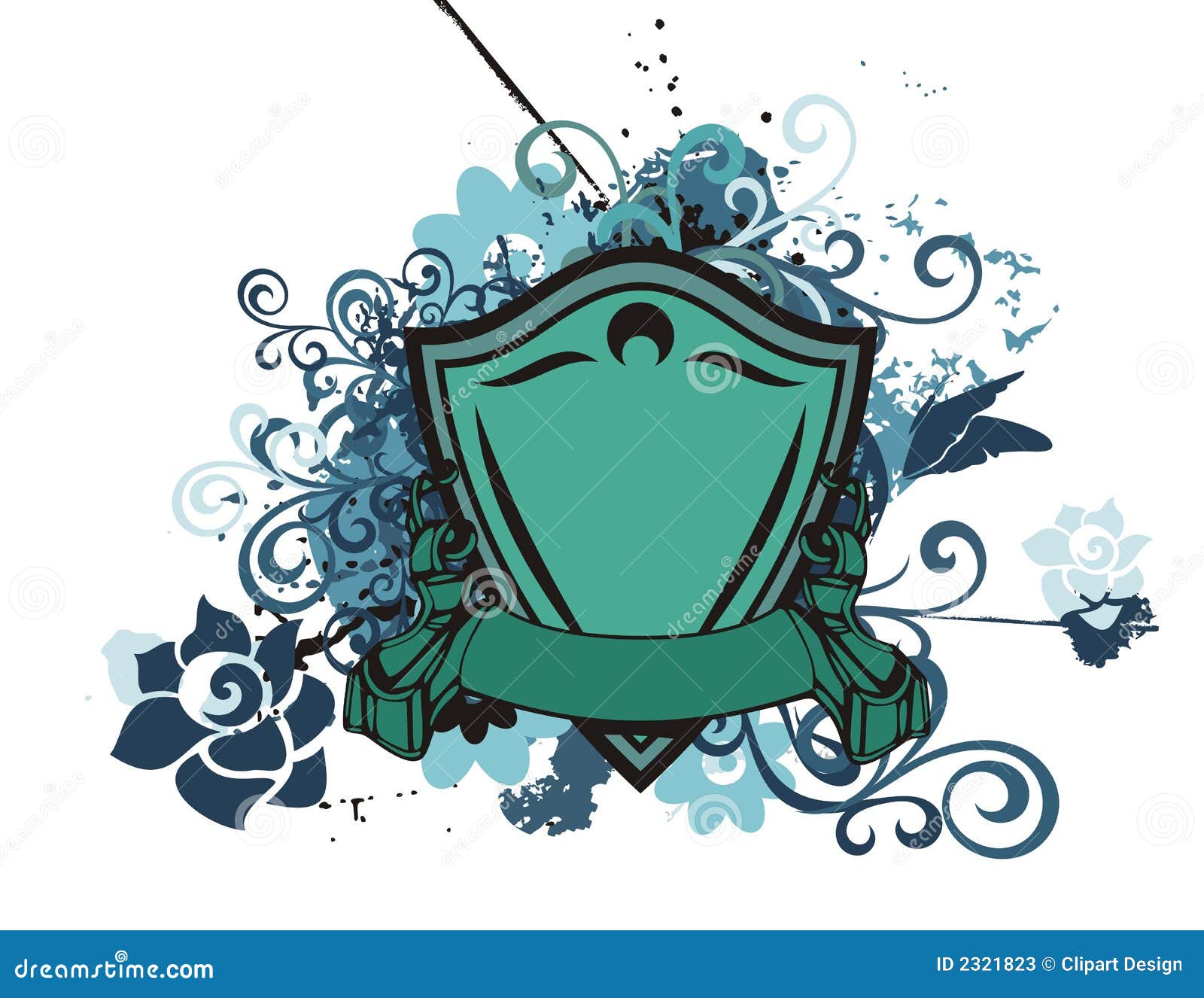 Floral shield background stock vector. Illustration of ornament - 2321823