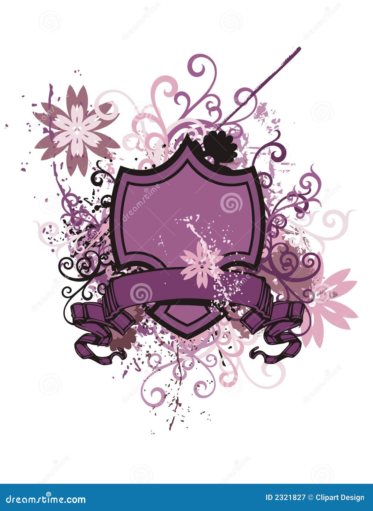 Floral shield background stock vector. Illustration of heraldic - 2321827