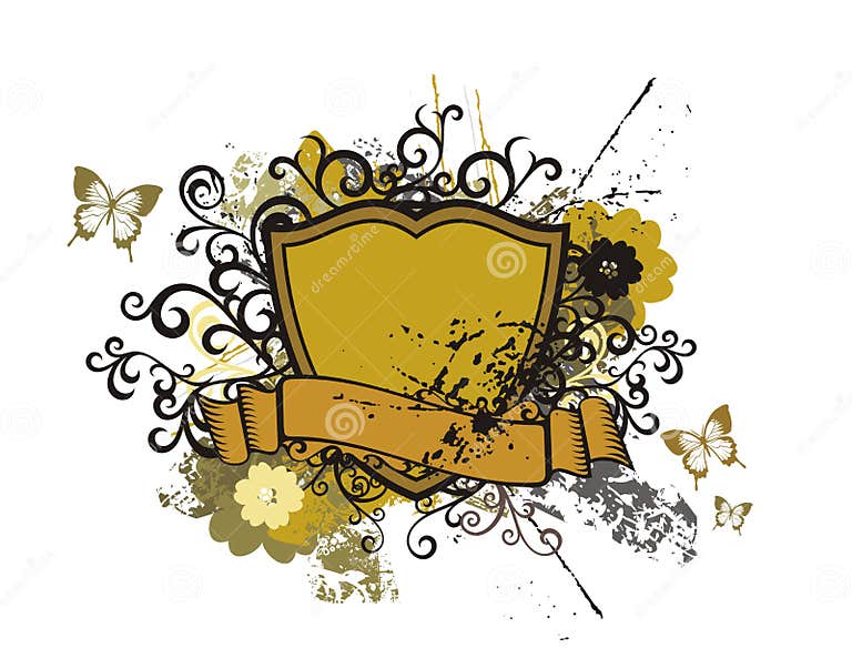 Floral shield background stock vector. Illustration of emblem - 2321829