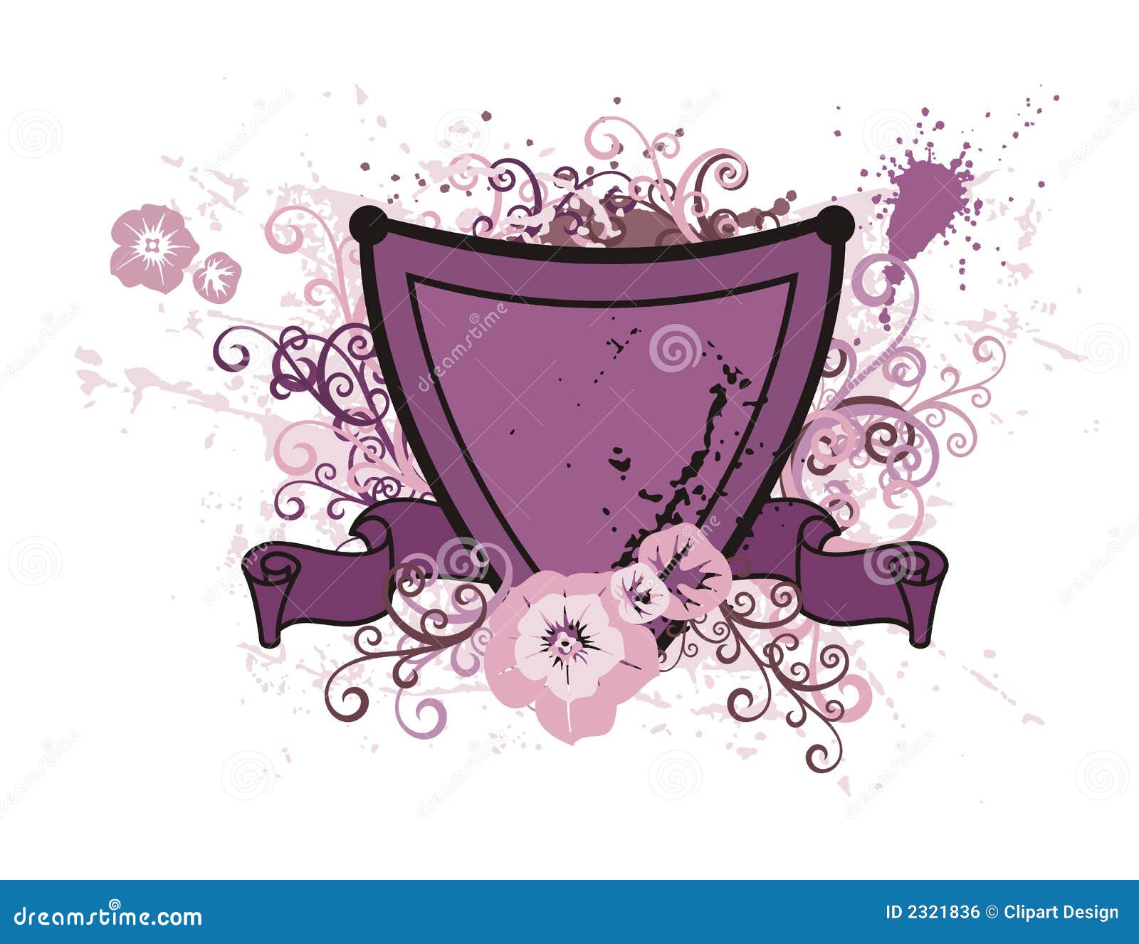 Floral shield background stock vector. Illustration of medal - 2321836