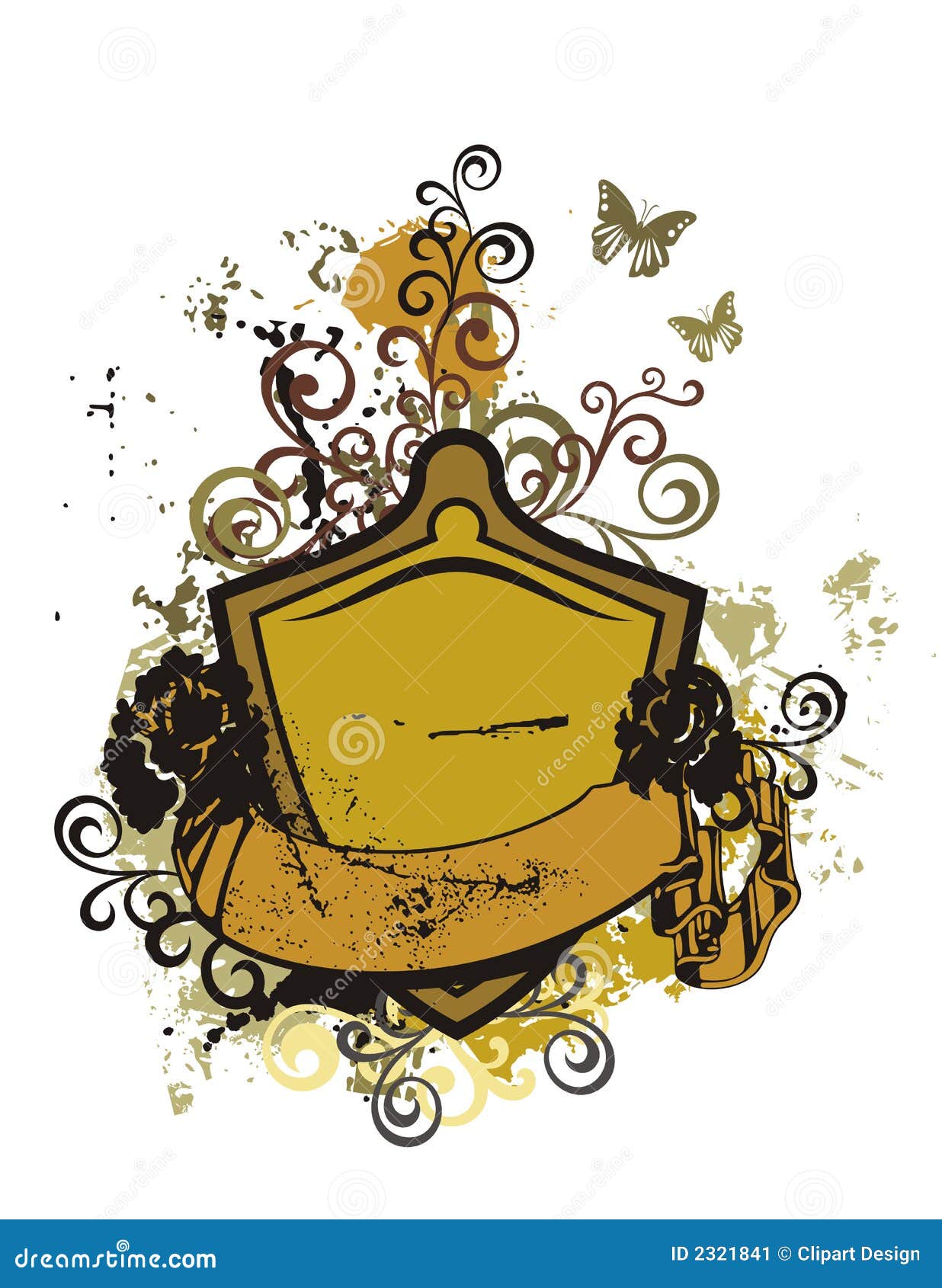 Floral shield background stock vector. Illustration of distressed - 2321841