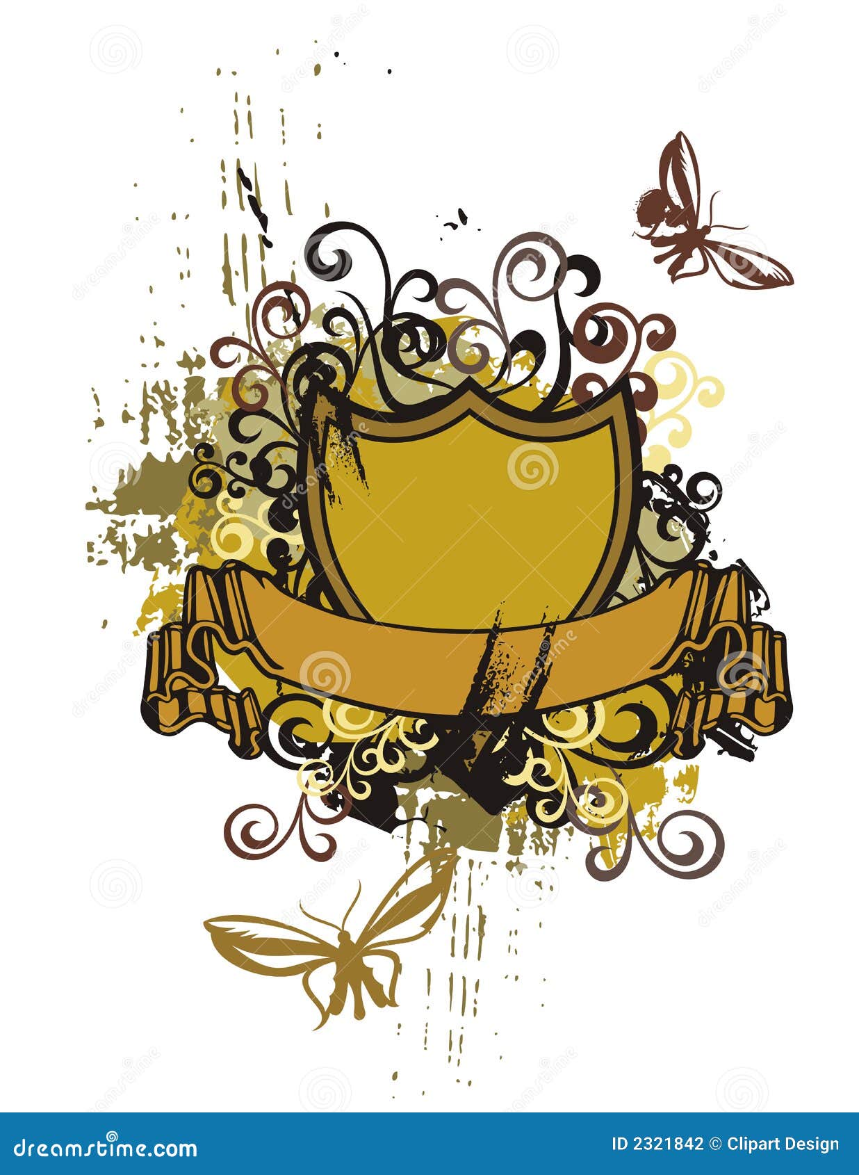 Floral shield background stock vector. Illustration of banner - 2321842