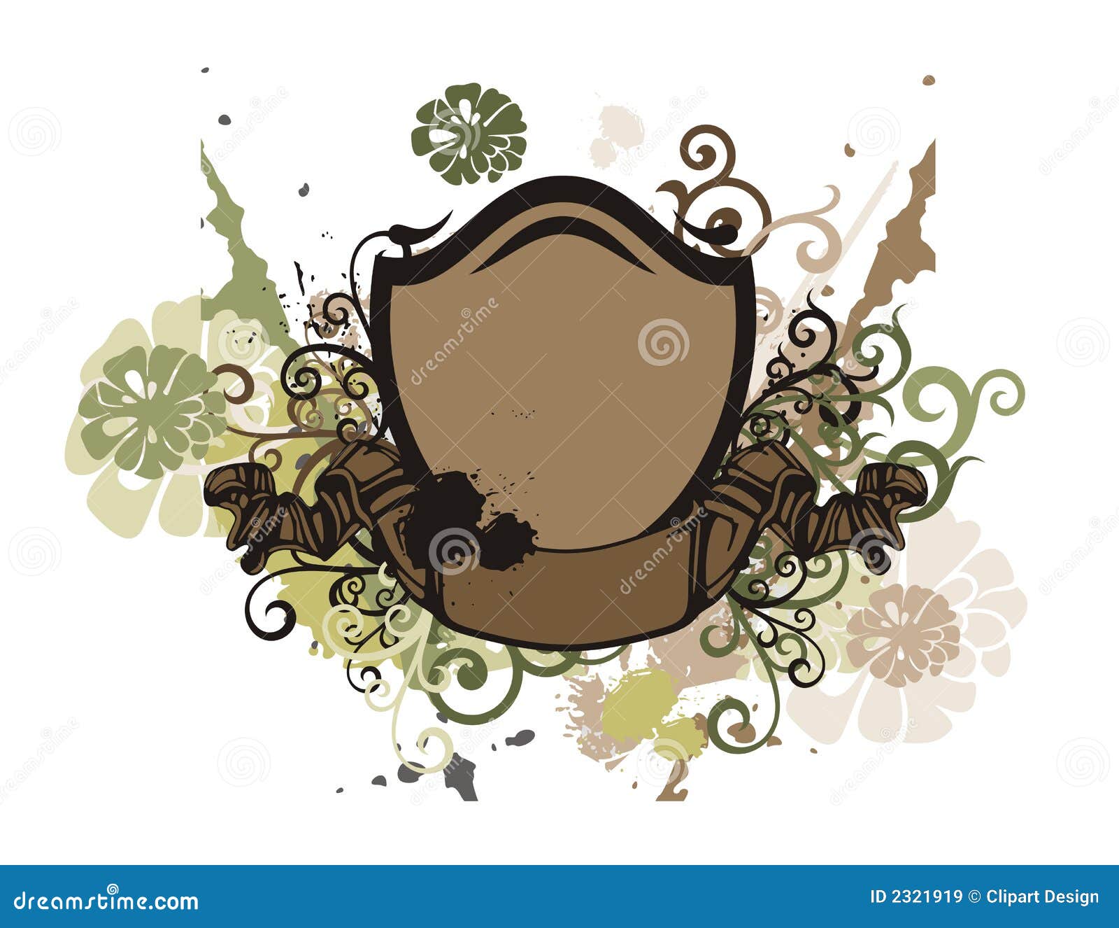 Floral shield background stock vector. Illustration of decorative - 2321919
