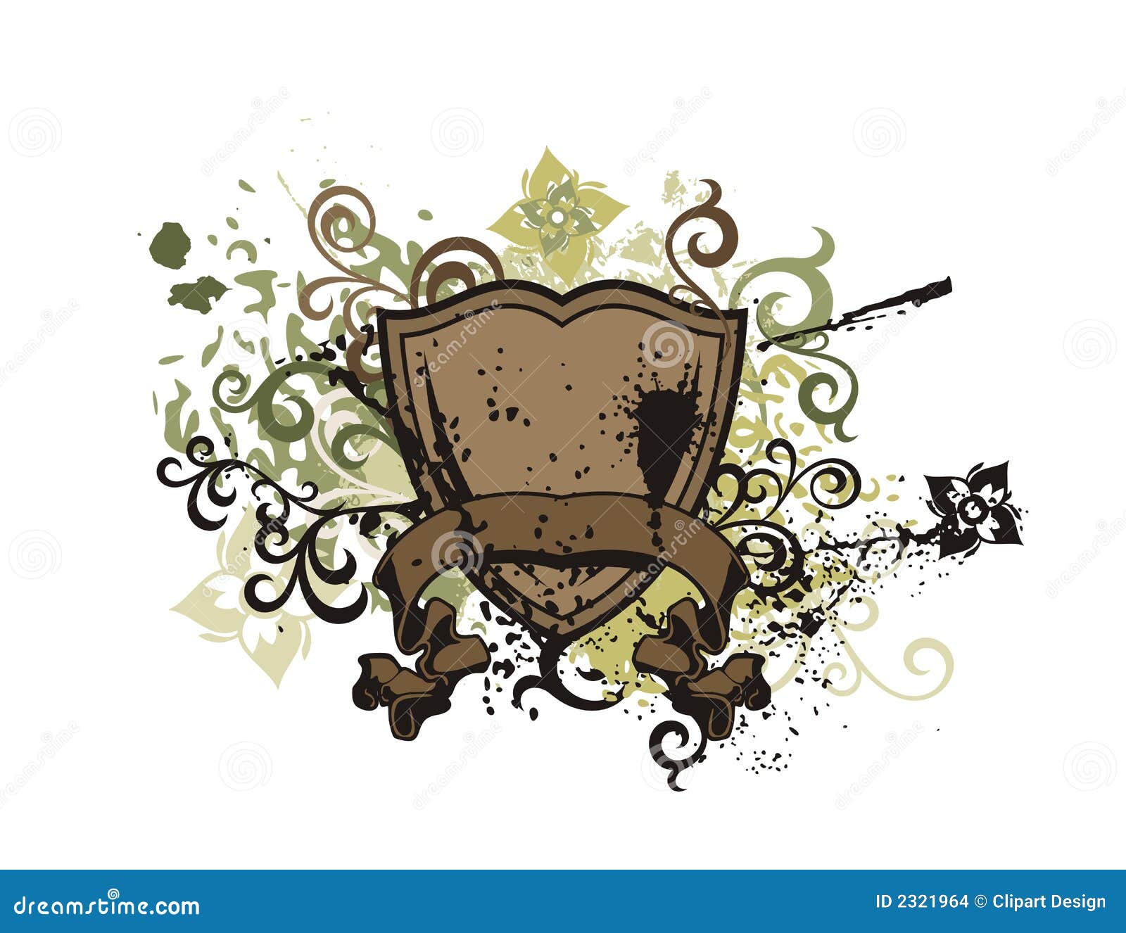 Floral shield background stock vector. Illustration of insignia - 2321964