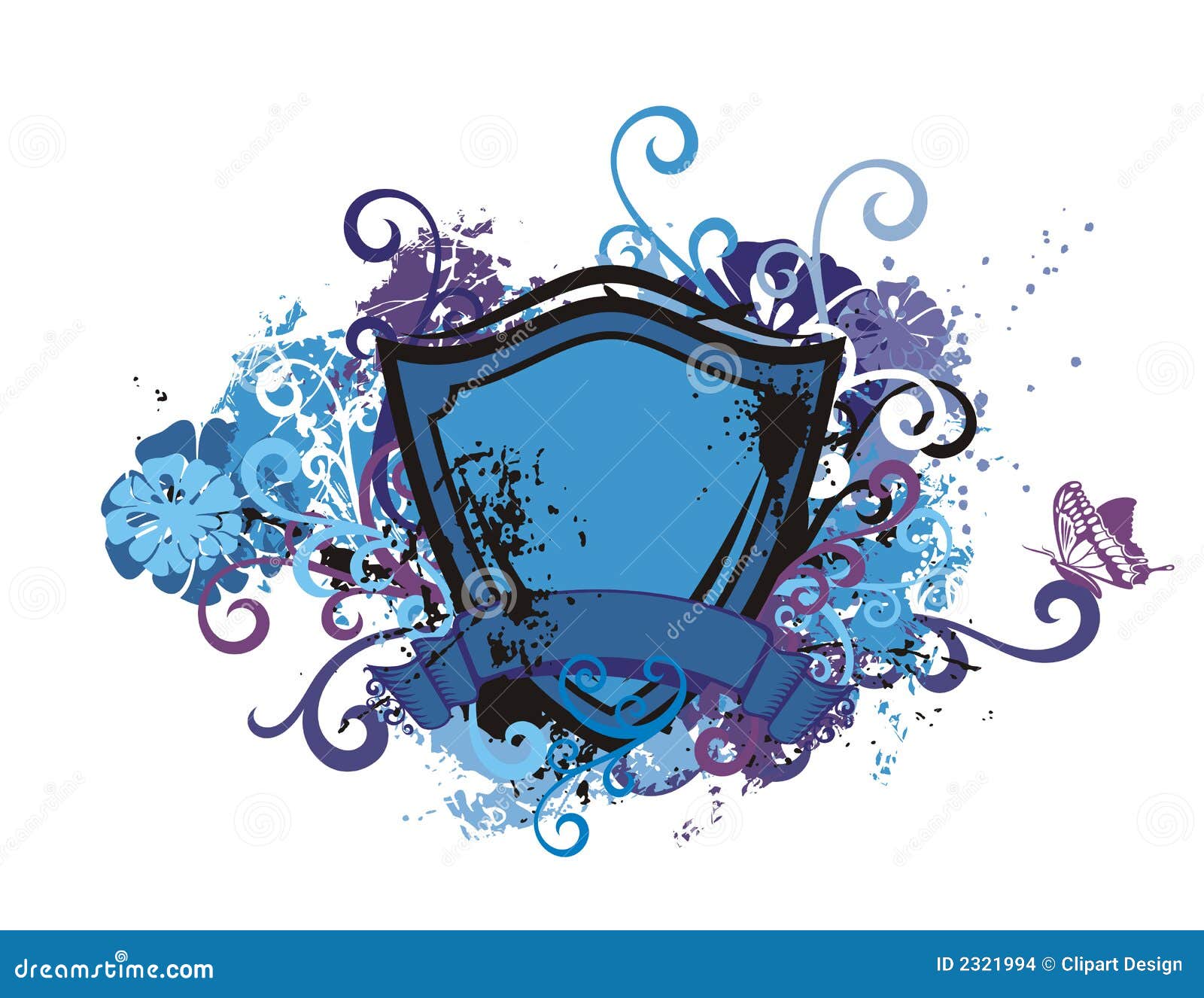 Floral shield background stock vector. Illustration of banner - 2321994