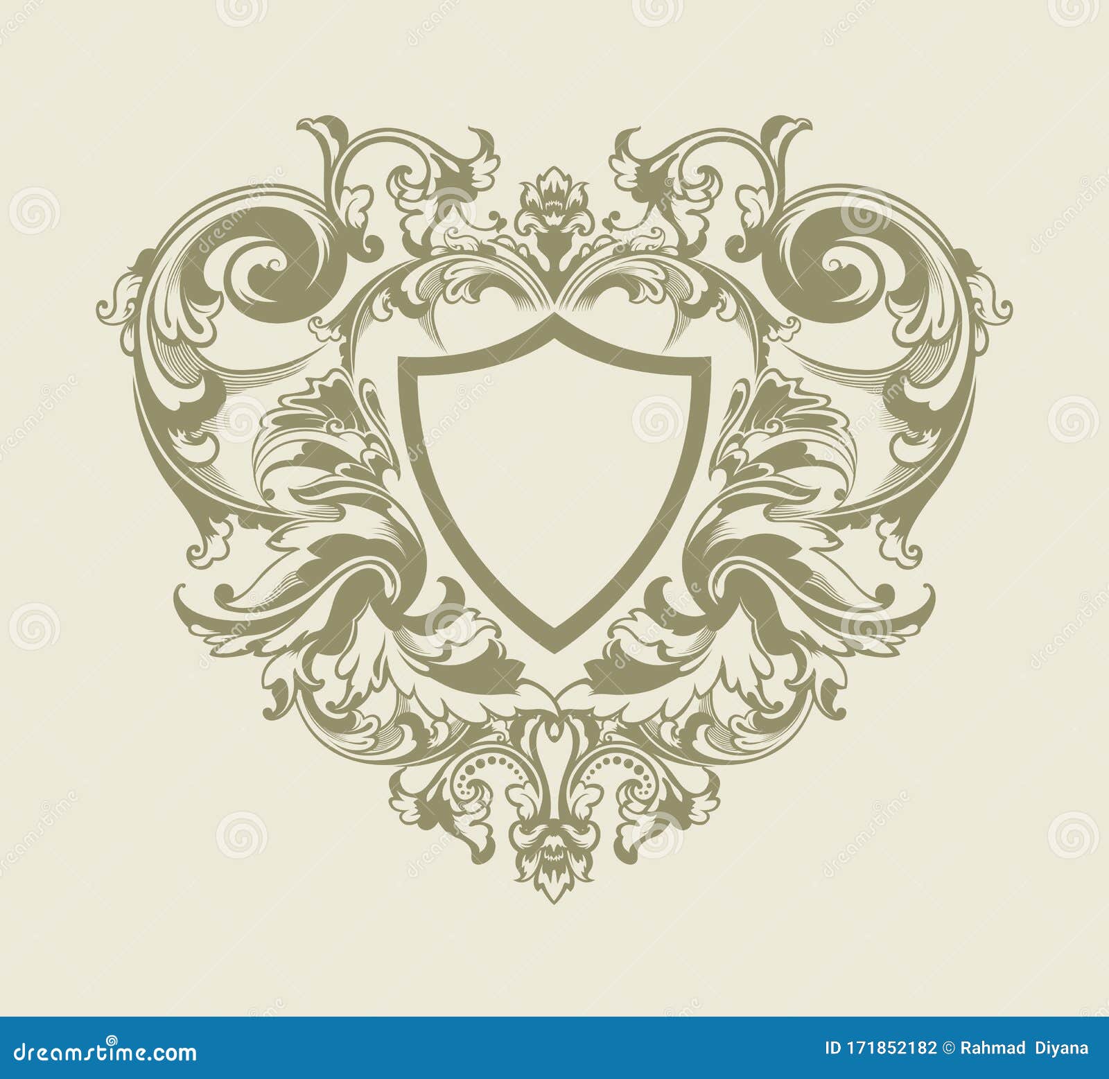 Floral shield logo stock vector. Illustration of fashion - 171852182