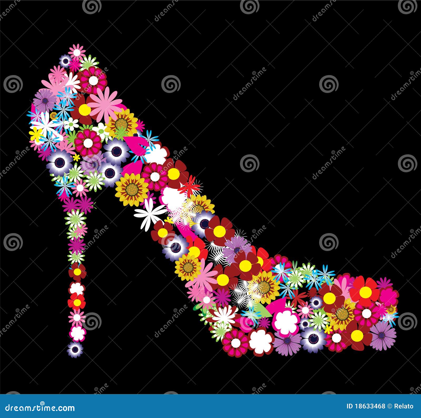 Floral shoe stock vector. Illustration of floral, combination - 18633468