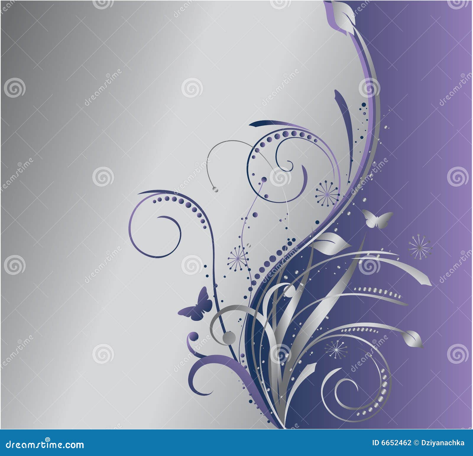 Floral silver background stock vector. Illustration of natural - 6652462