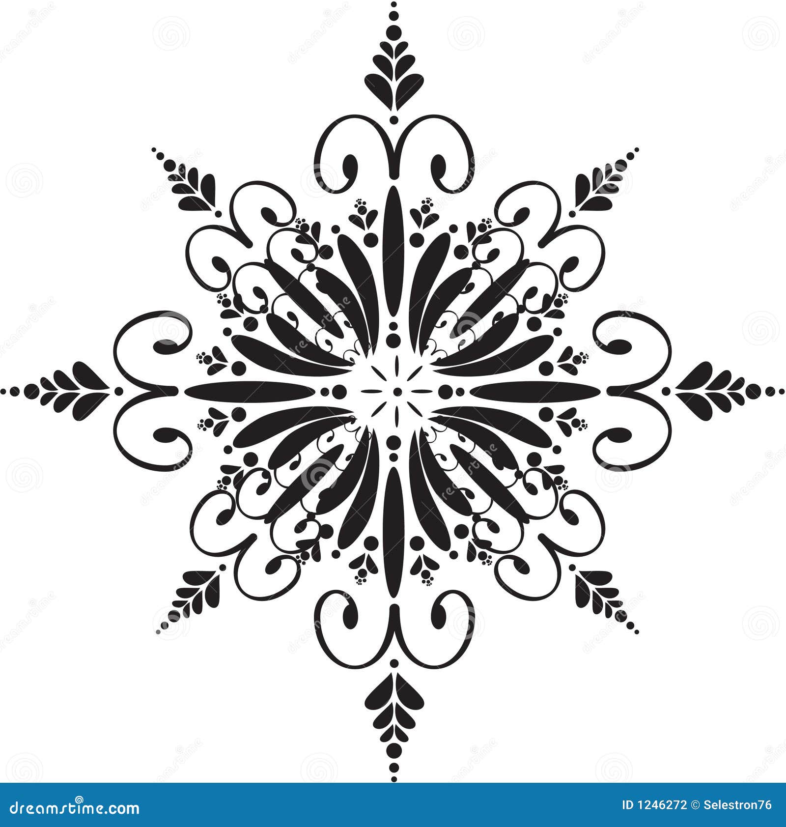 Floral snowflake stock vector. Illustration of iceflower - 1246272