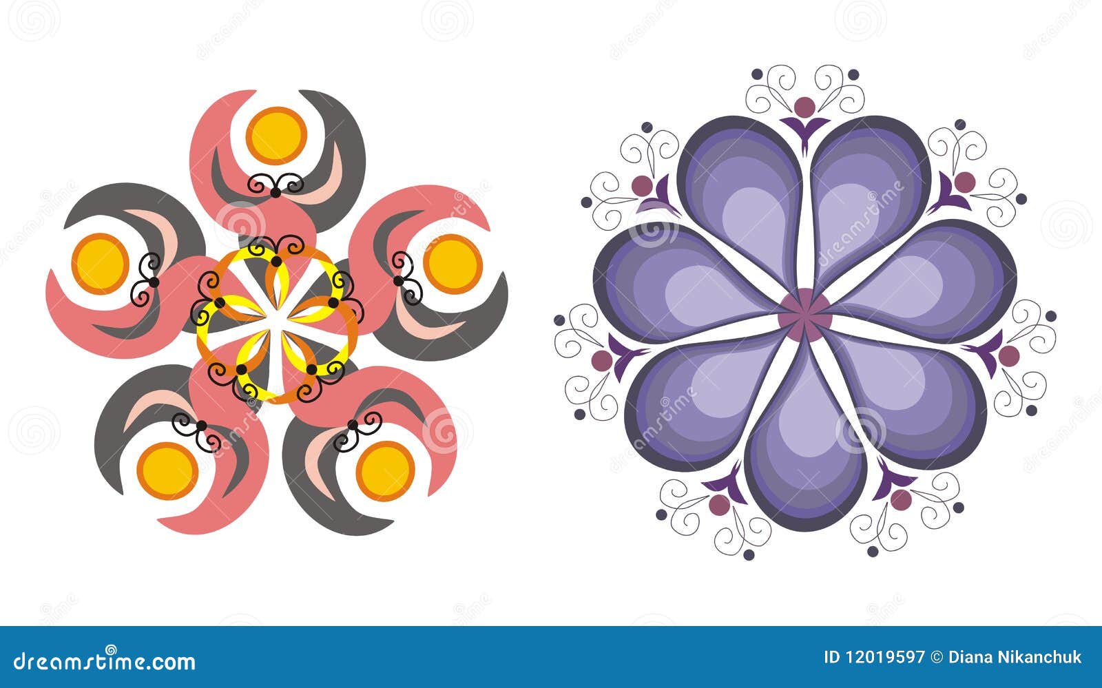 Floral snowflake pattern stock vector. Illustration of abstract - 12019597