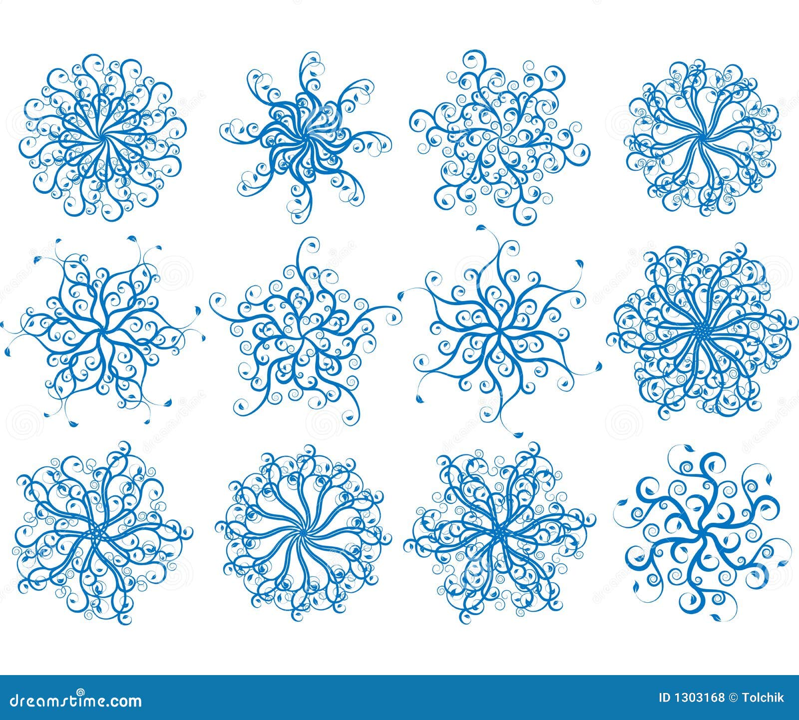 Floral snowflakes, vector stock vector. Illustration of celebration ...