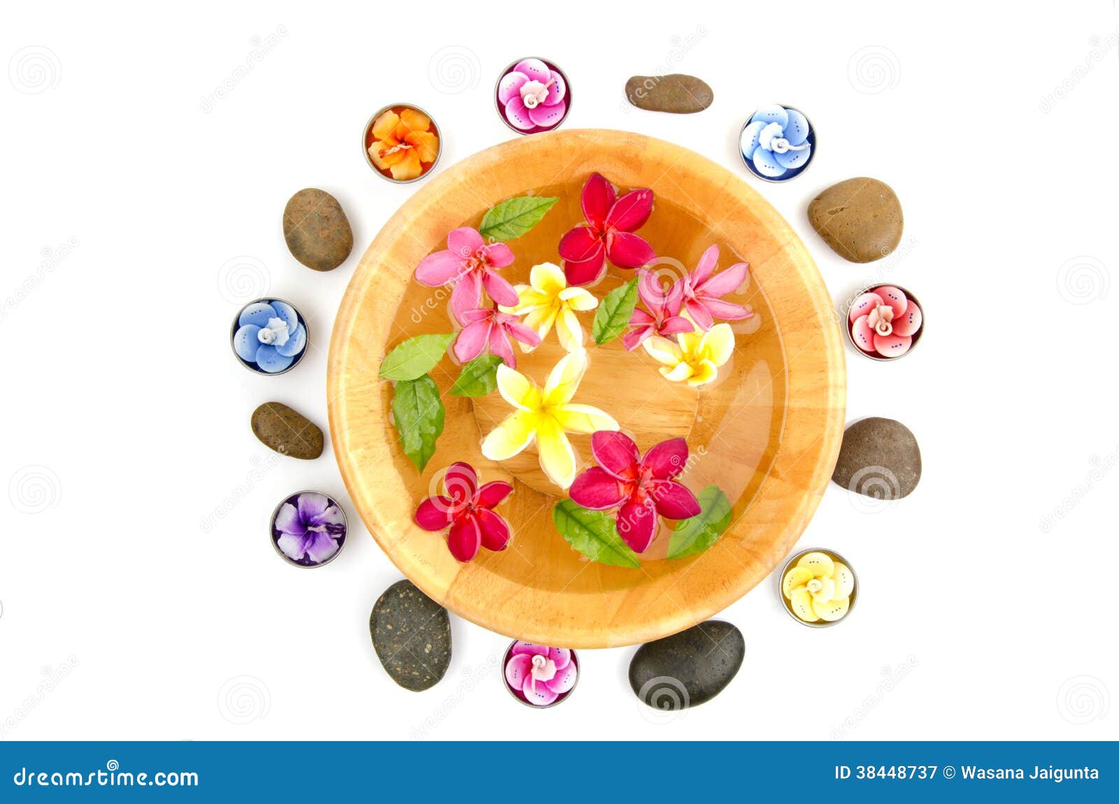 Floral Spa stock image. Image of plumeria, stones, scented - 38448737