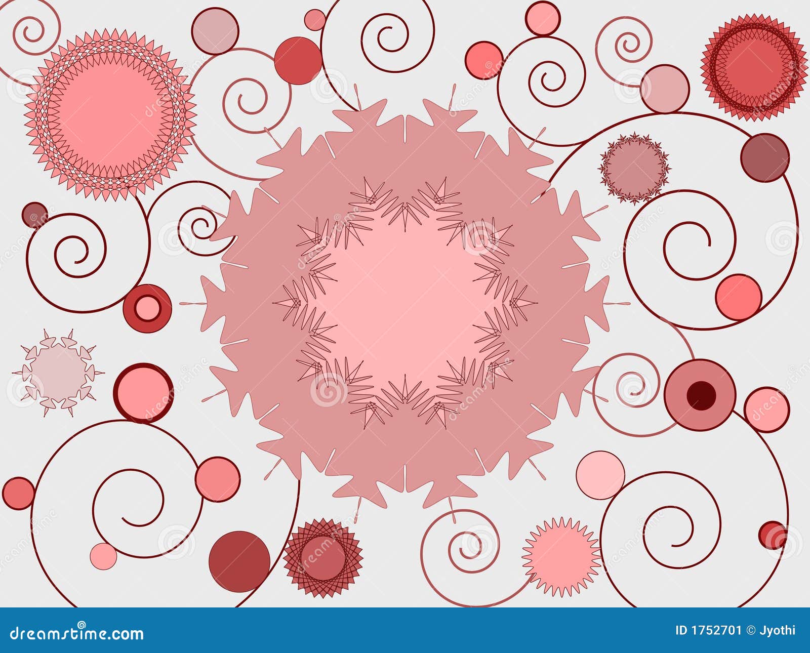 Floral and spiral design stock illustration. Illustration of abstract ...