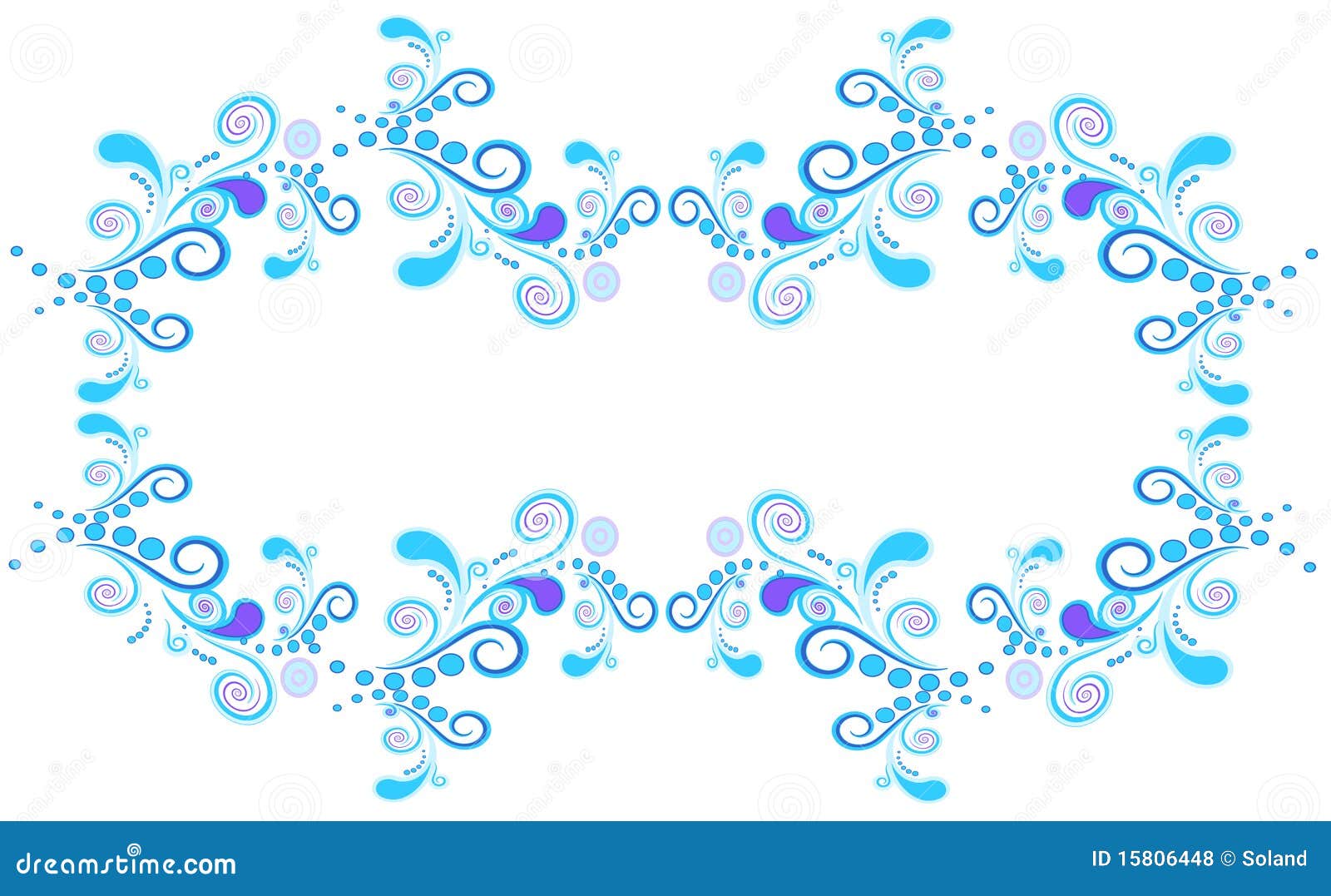 Floral and Spiral Elements Border Frame. Vector. Stock Vector ...