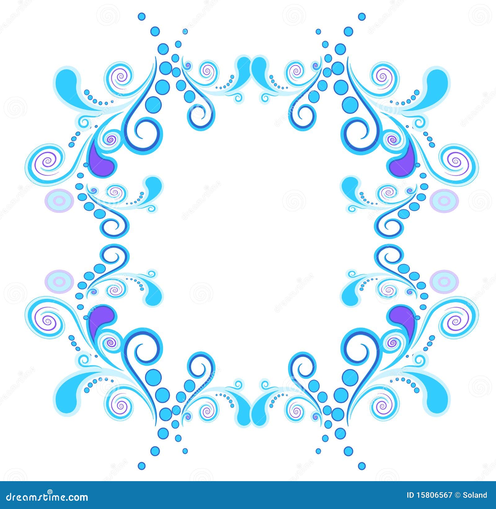 Floral and Spiral Elements Border Frame. Vector. Stock Vector ...